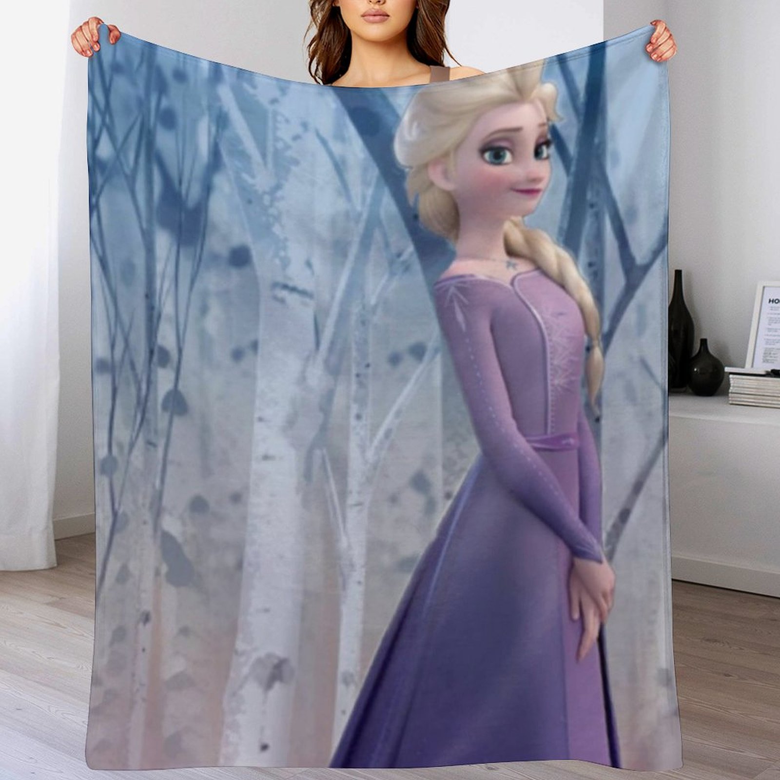 Frozen Cartoon blanket Flannel student office nap cover blanket Cute printed blanket sheet.50 ...