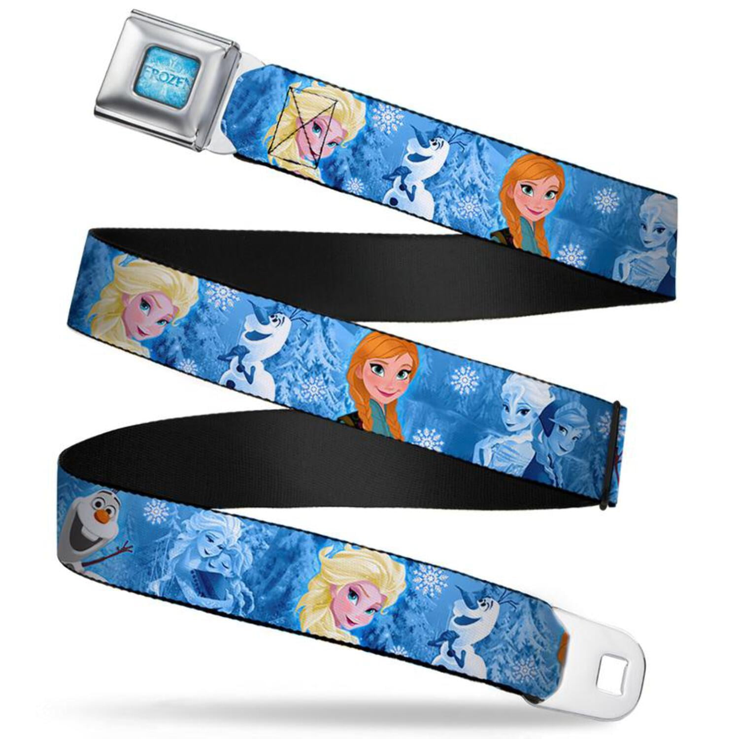 Disney Belt, Seatbelt Buckle Belt, Frozen Character Poses Blues, 24 to ...