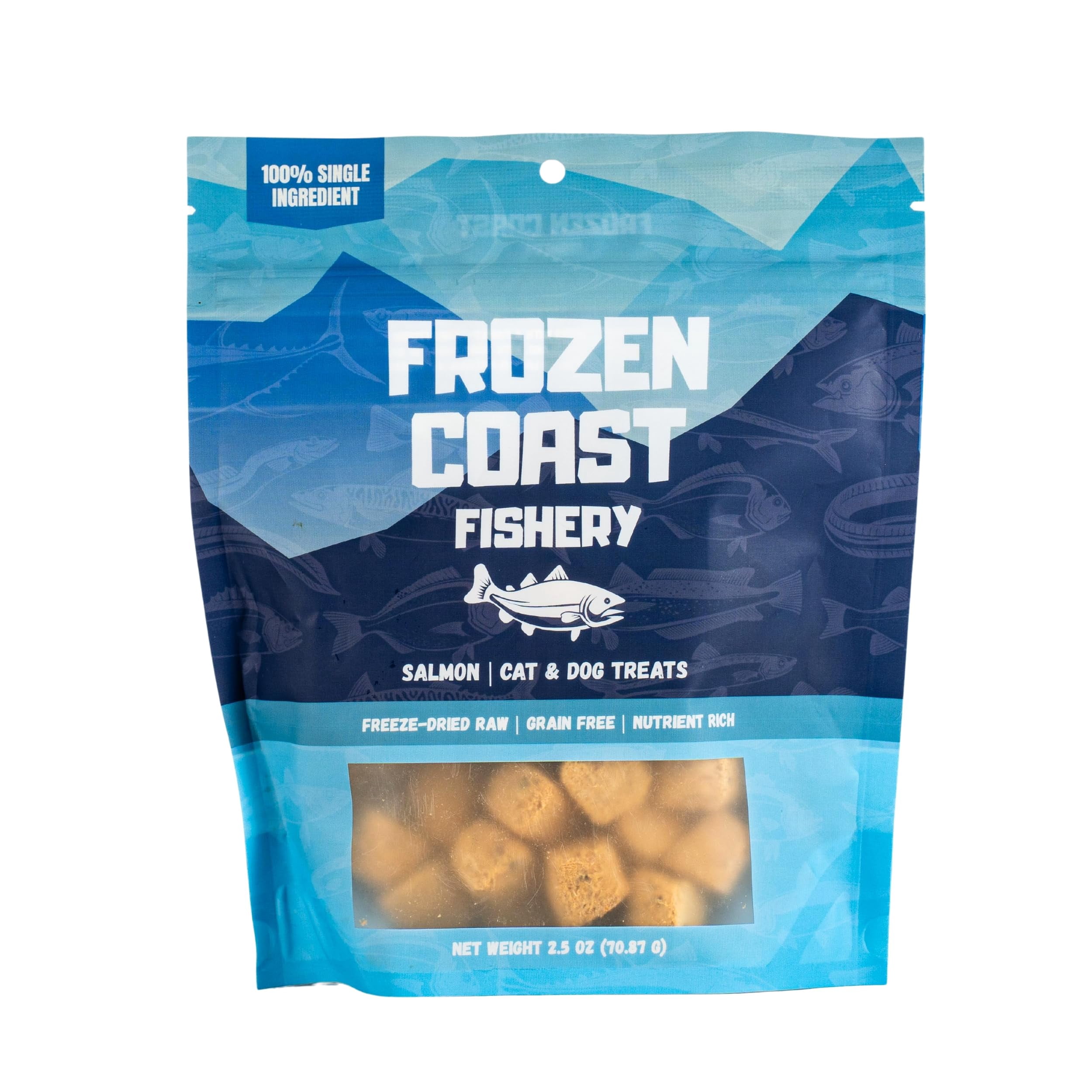 Frozen Coast Freeze-Dried AJH3 Wild-Caught Salmon Cat & Dog Treats-High ...