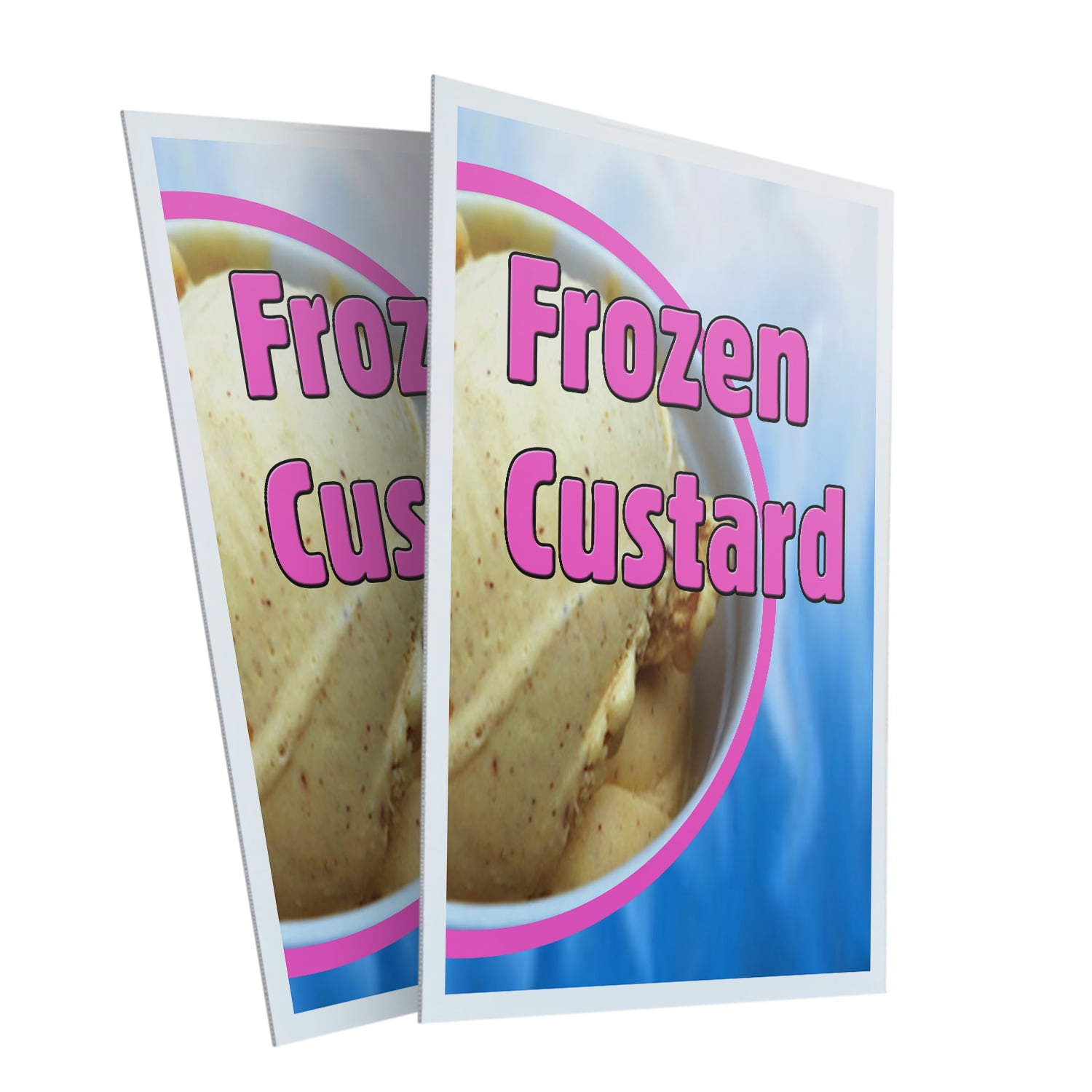 Frozen Custard (2-PACK) 24" x 36" Plastic Signs | Sign Insert 4mm ...