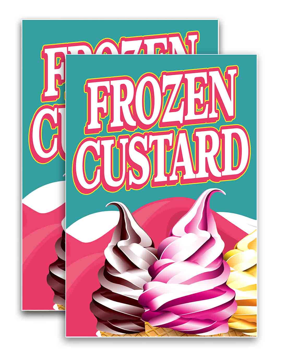 Frozen Custard (24" X 36") Vinyl Decal Only (Pack of 2) |Sign|Sticker ...