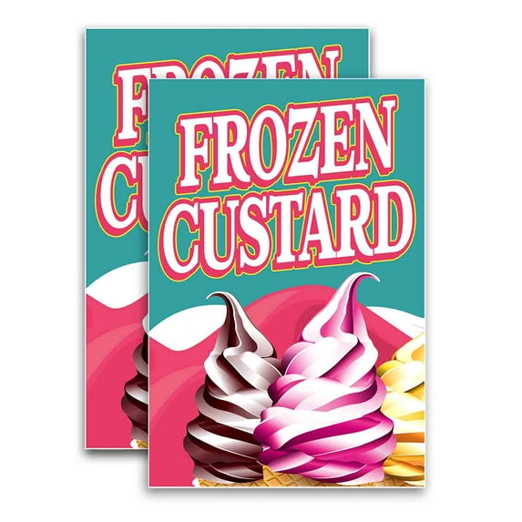 Frozen Custard (24" X 36") Vinyl Decal Only (Pack of 2) |Sign|Sticker ...