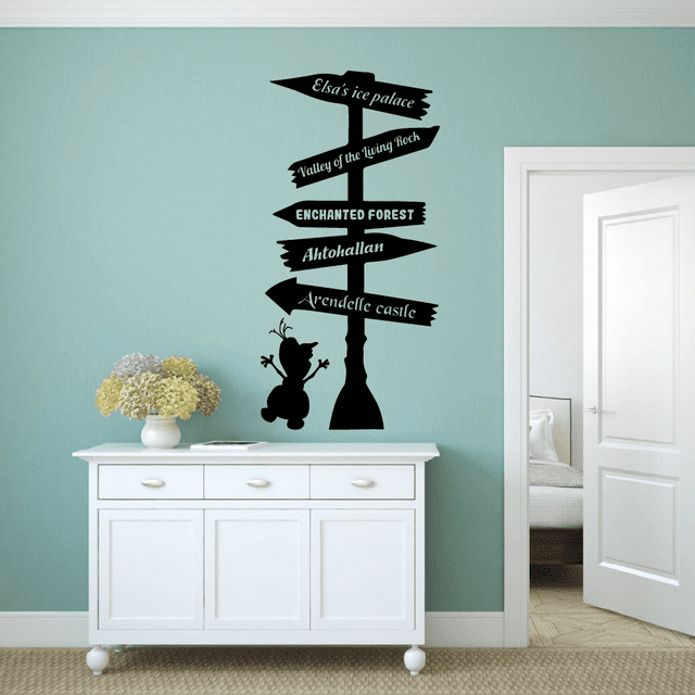 Frozen Disney Elsa Anna Pathway Signage Fantasy World Wall Sticker Art ...