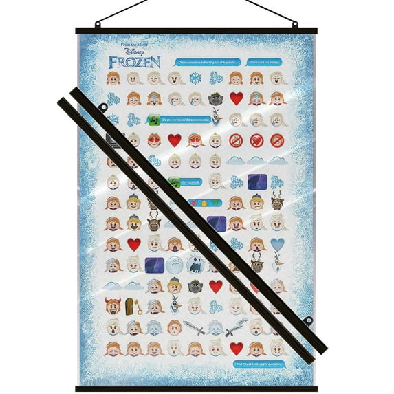 Frozen - Disney Movie Poster (Forzen Told Through Emojis) (Size: 24" x ...