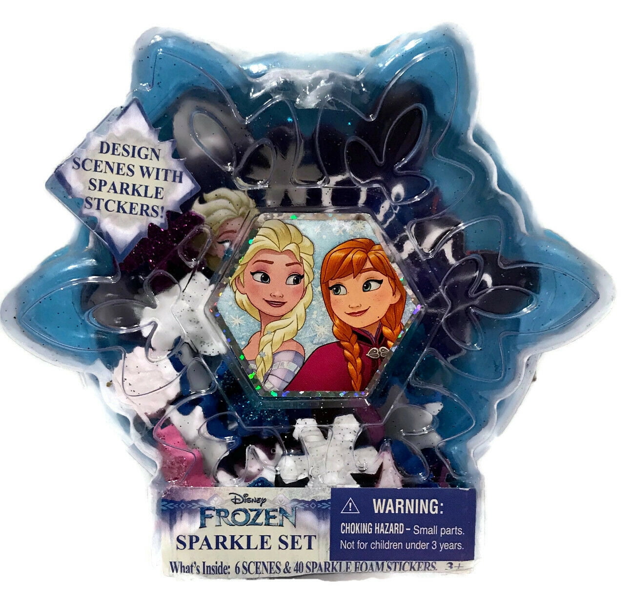 Frozen, Disney, Sticker Set 6 Scenes 40 Sparkle Foam Stickers Creative ...