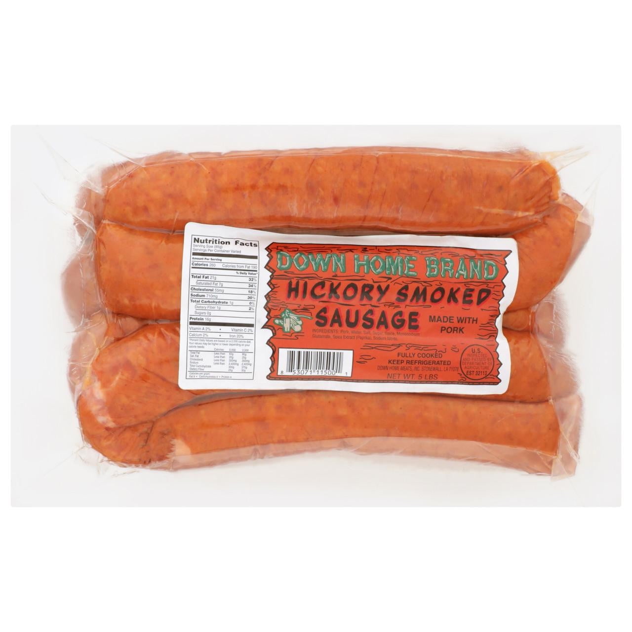 Down Home 5 Lb Frozen Hickory Smoked Pork Sausage - Original - Walmart.com