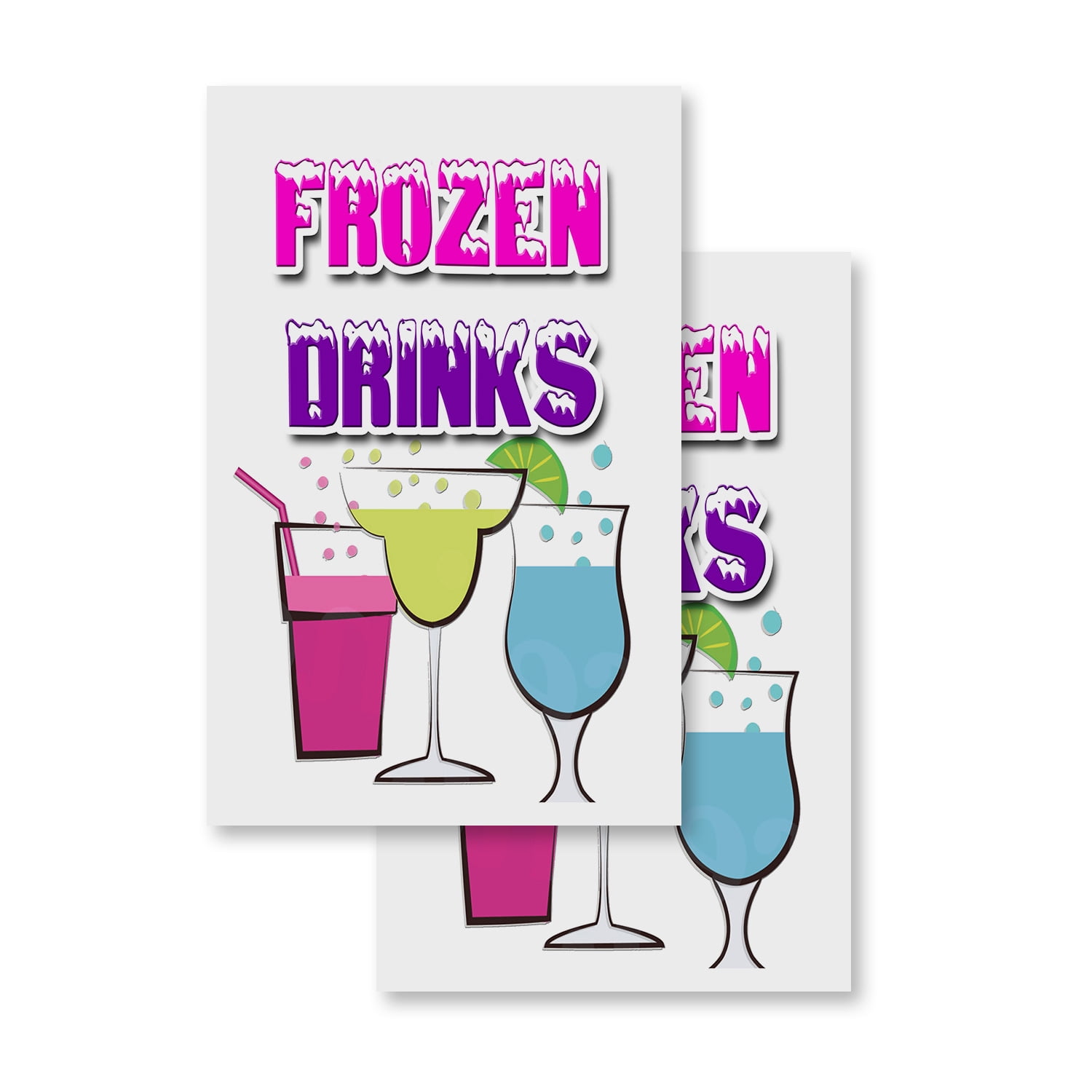 Frozen Drinks (2-PACK) 24" x 36" Vinyl Decals | Sign Insert Peel ...