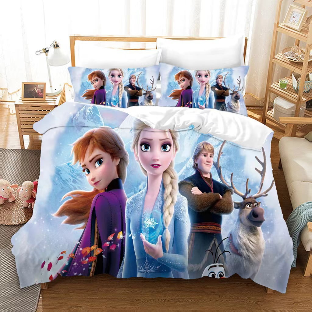 Frozen_Elsa 3 PCS Comforter Set with 2 Pillowcases,Frozen_Elsa Bedding ...