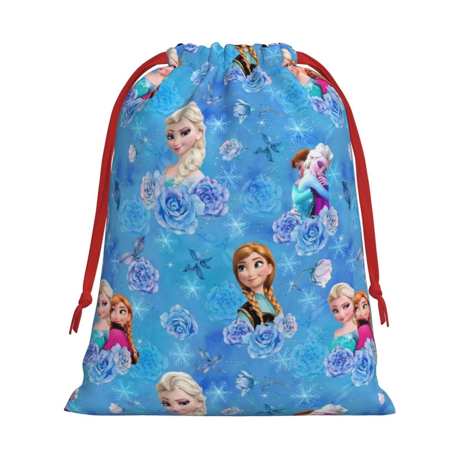 Frozen-Elsa&Anna Blue Rose Gift Bags,Christmas Gift Bags,Drawstring ...