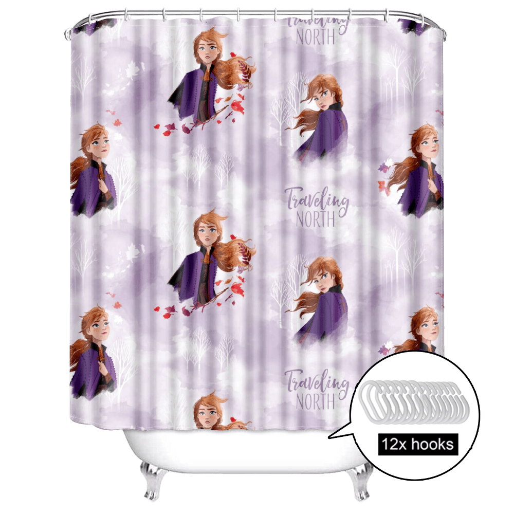 Frozen Elsa Anna Cartoon Shower Curtain Cloth Fabric Bathroom Decor