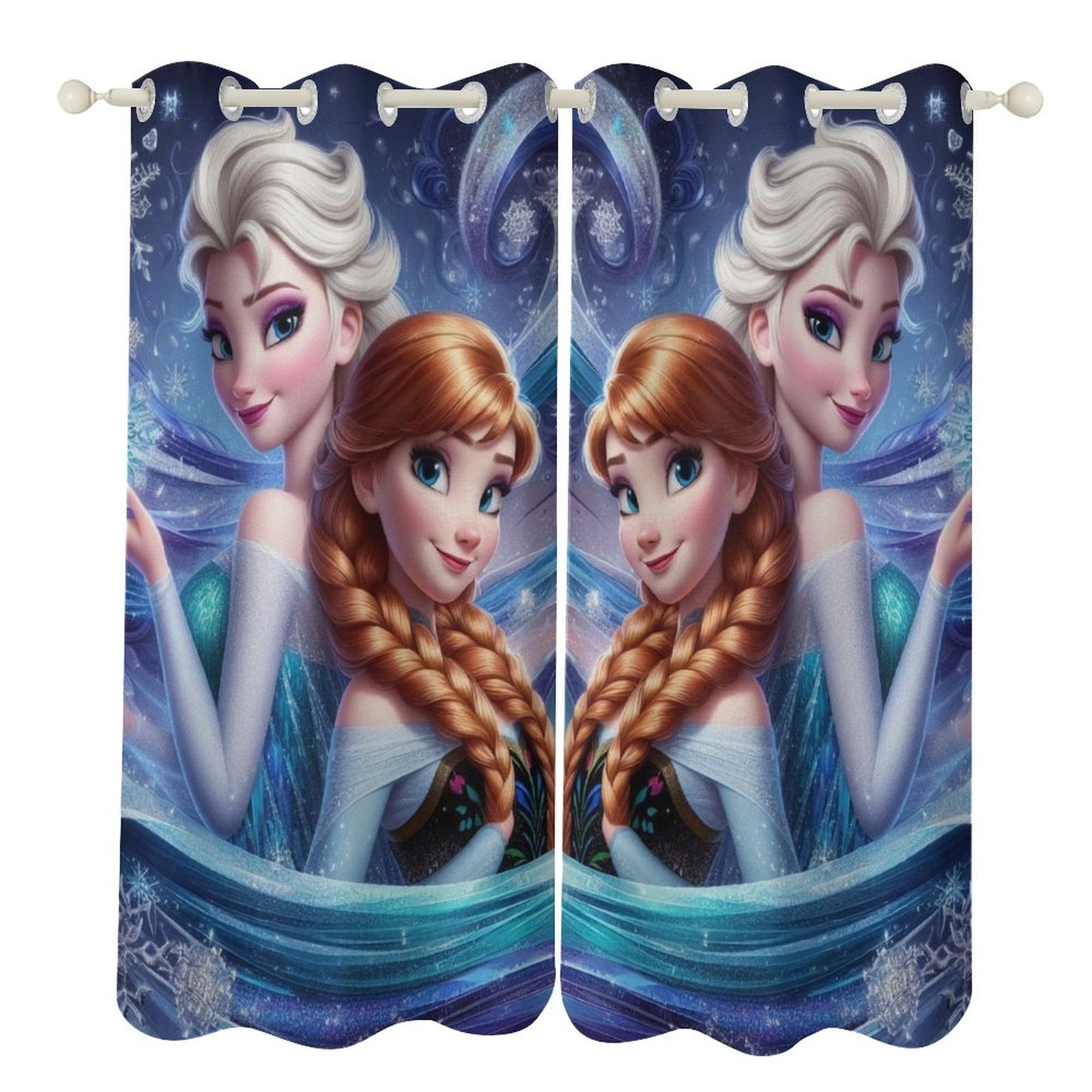 Frozen-Elsa&Anna Curtains 84 Inch,Blackout Curtains,Cartoon Curtains ...