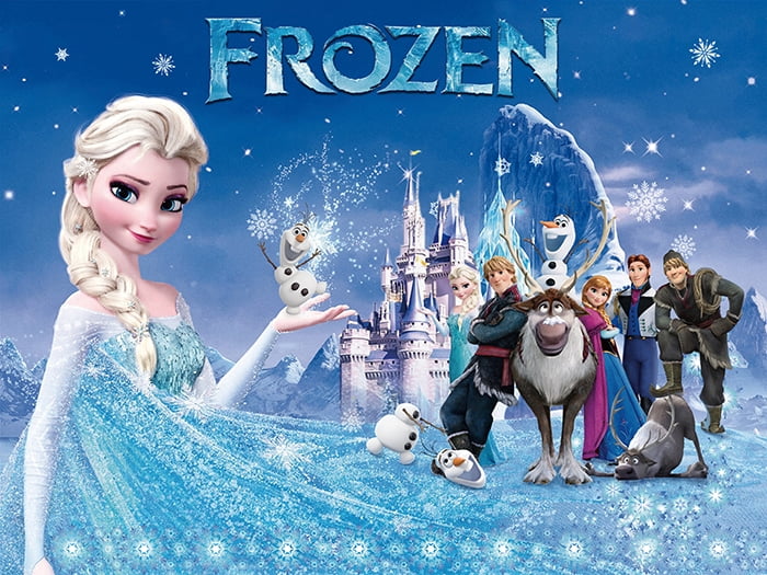 Frozen Elsa Anna Princess Backdrop Kids Girls Birthday Party Snow Queen ...