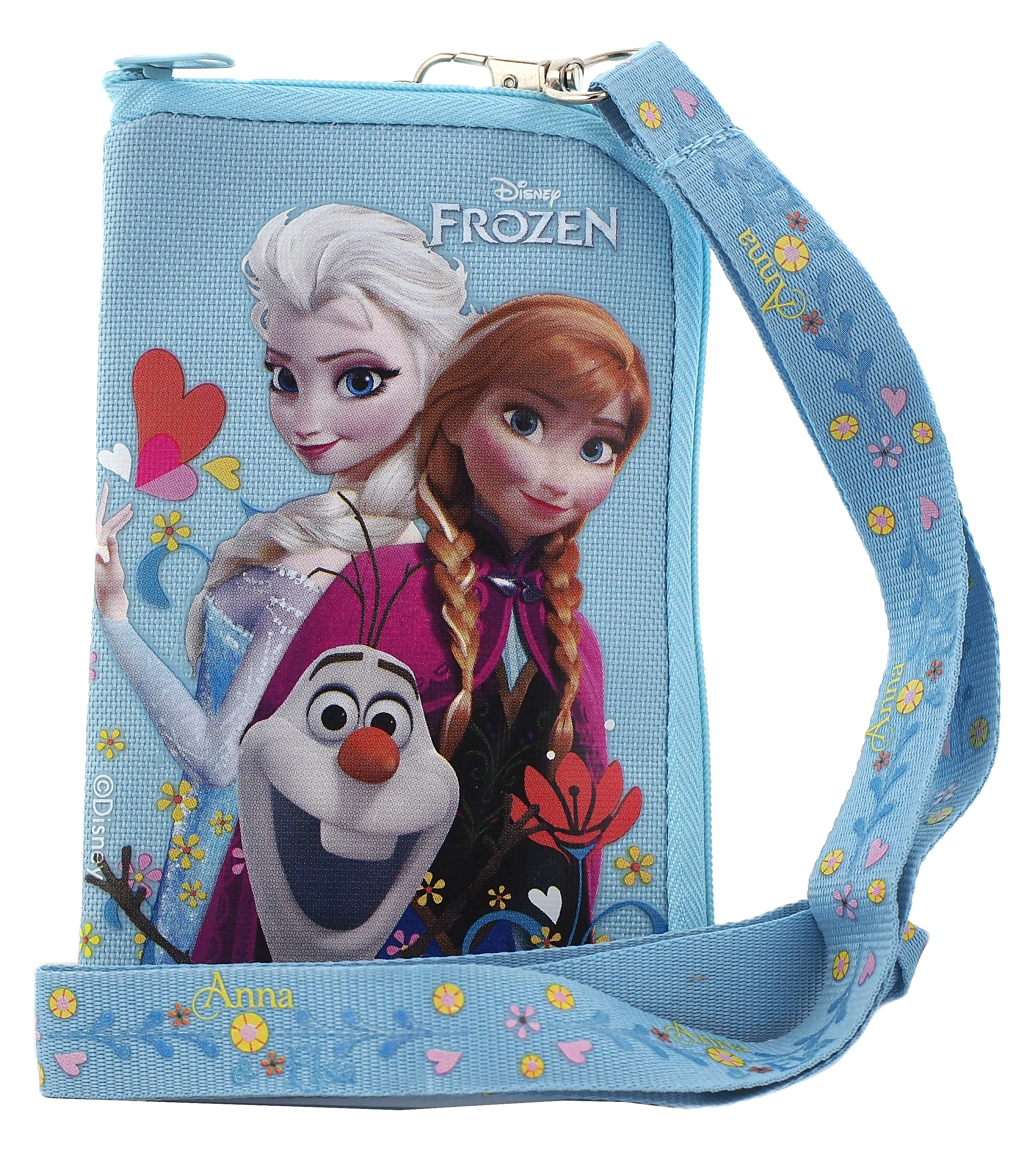 Frozen Elsa Anna and Olaf Blue Lanyard with Detachable Coin Purse ...