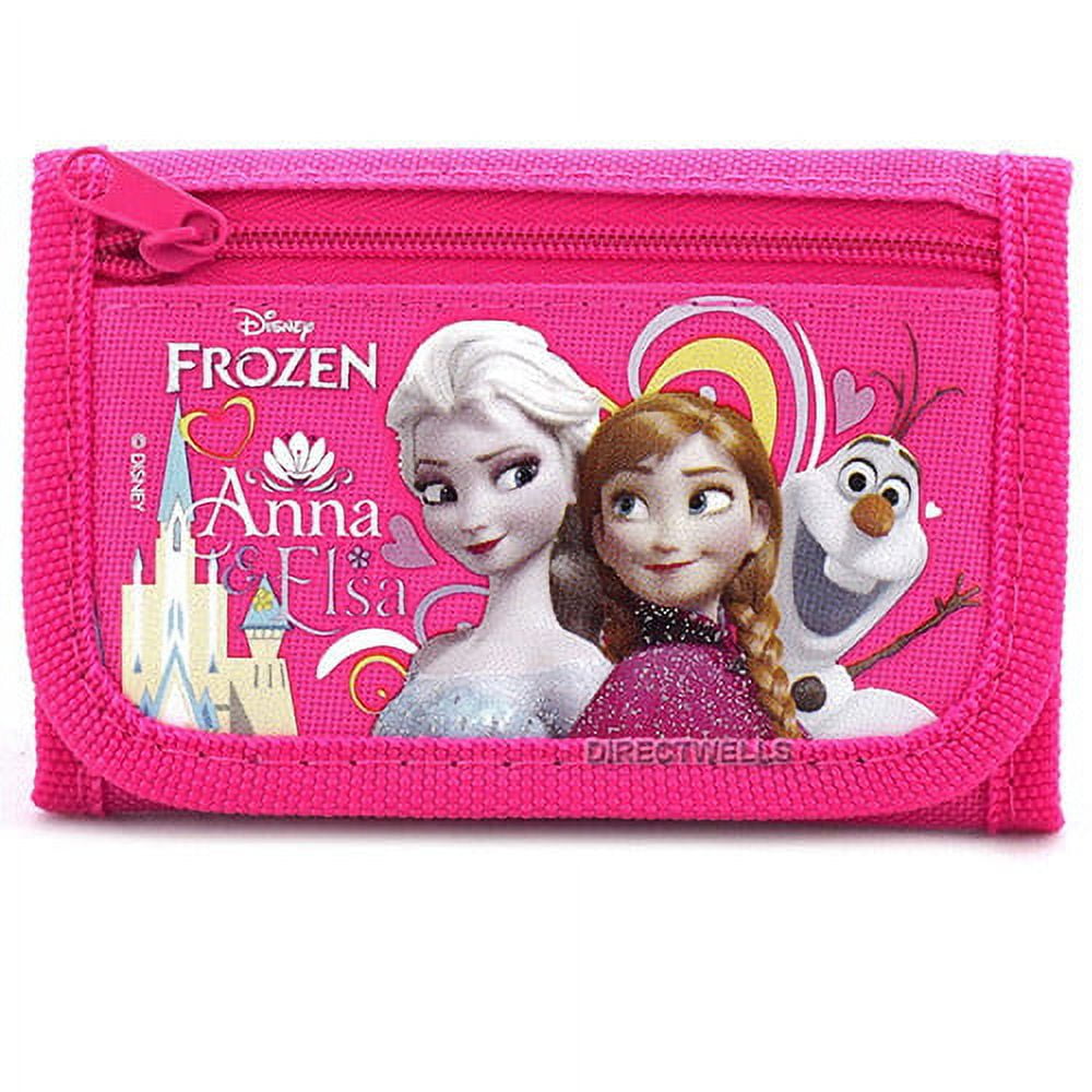 Frozen Elsa Anna and Olaf Character Hot Pink Trifold Wallet - Walmart.com