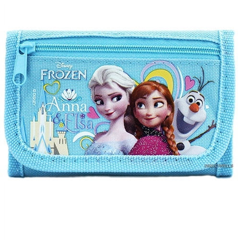 Frozen Elsa Anna and Olaf Character Light Blue Trifold Wallet - Walmart.com