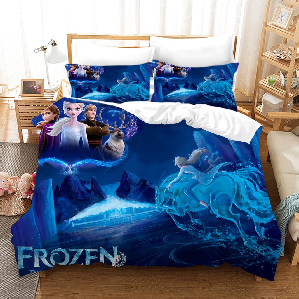 Frozen Elsa Bedding Set, 2-Piece/3-Piece Anime Ultra Soft Breathable 3D ...