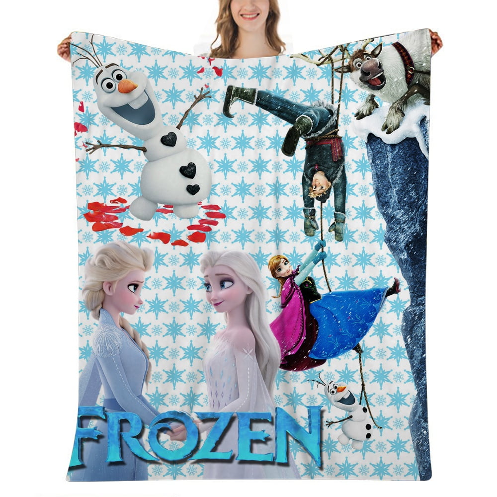 Frozen Elsa Blanket Soft Cozy Lightweight Fluffy Funny Food Blanket All Season Fuzzy Plush Throw