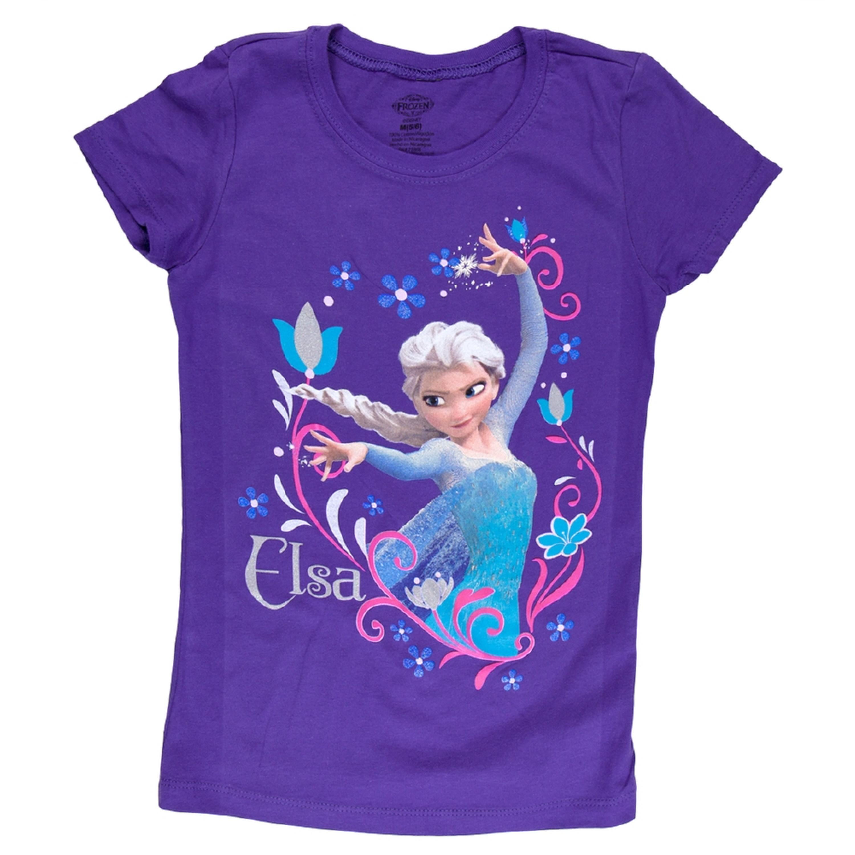 Frozen - Elsa Flowers Girls Juvy T-Shirt - Walmart.com