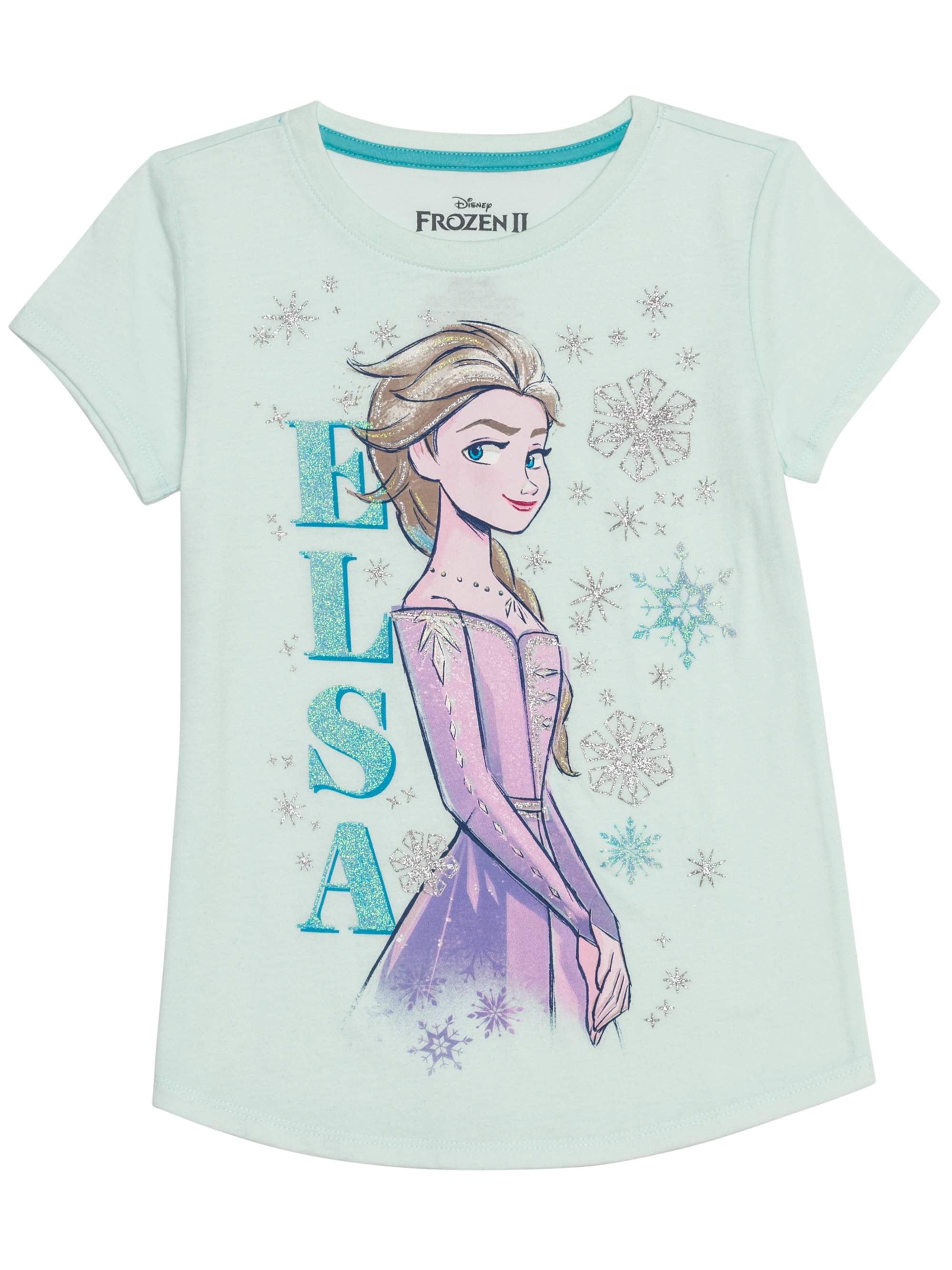 Frozen Elsa Girls Short Sleeve Tee - Walmart.com