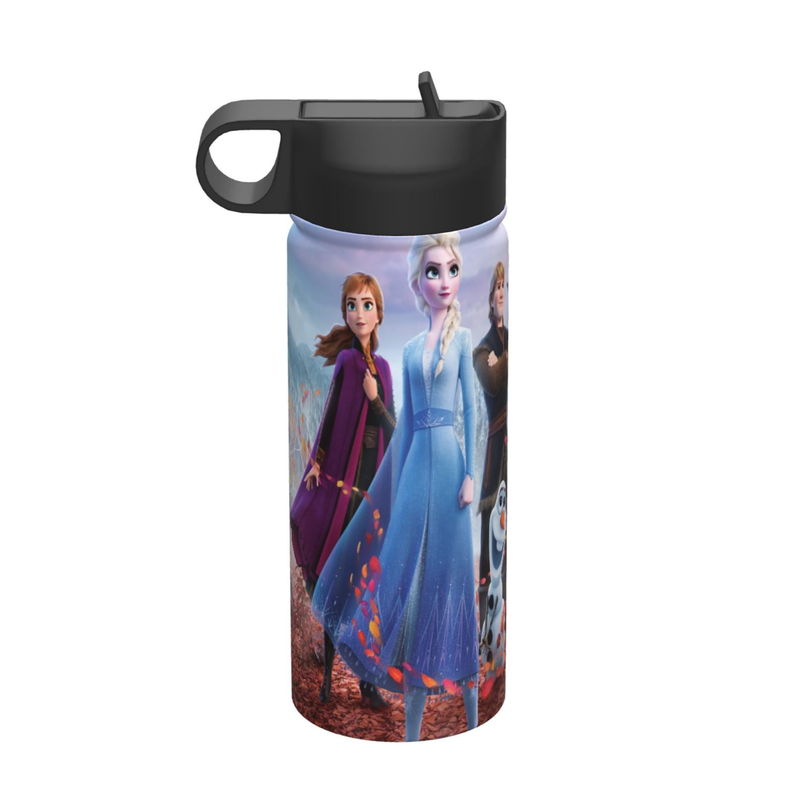 Frozen Elsa Insulated Water Bottle 18oz,With Straw Lid,Stainless Steel ...