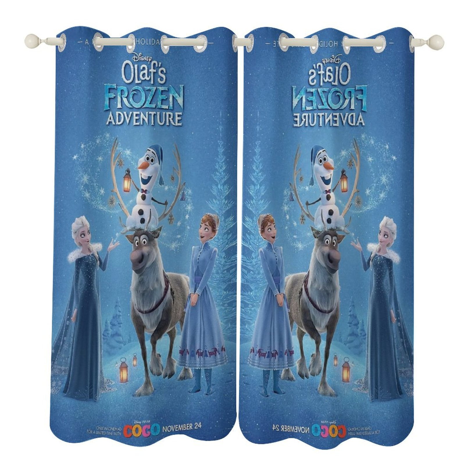 Frozen-Elsa Olaf Kids Curtains 52 X 84 Inch,Cartoon Blackout Curtains ...