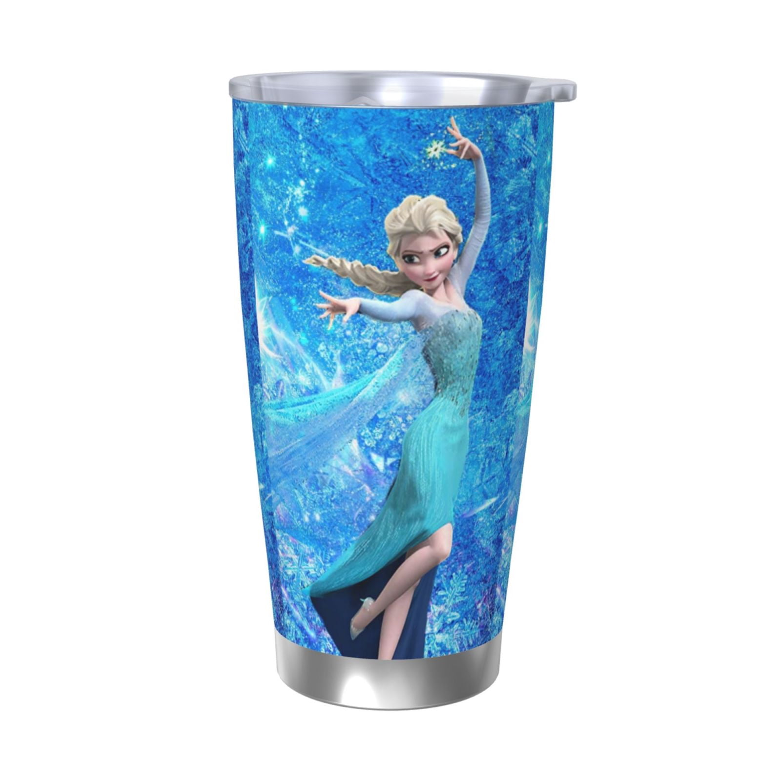 Frozen Elsa Snowflake Swirls Princess Kids Water Bottle with Straw Lid ...