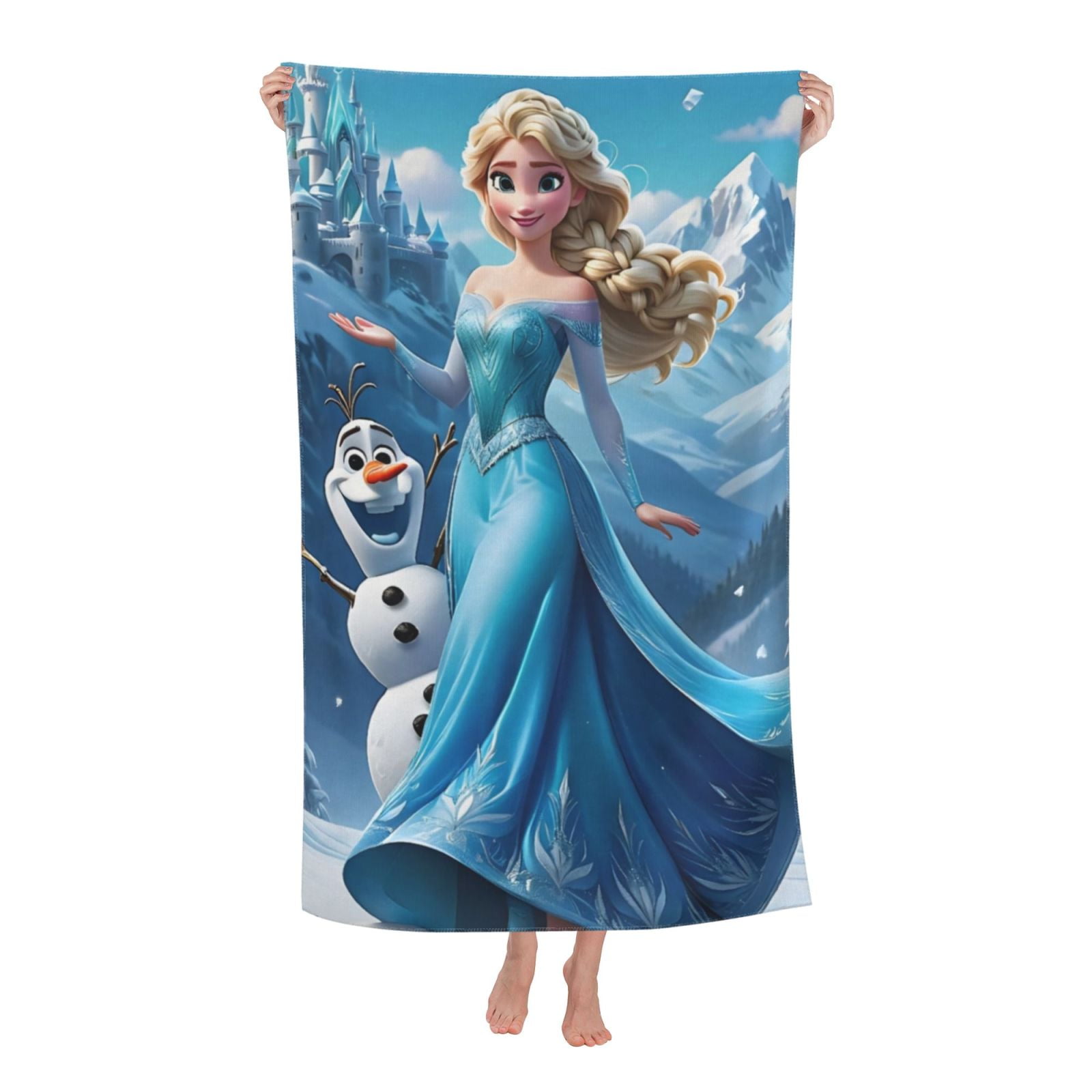 Frozen-Elsa Snowflake Swirls Princess Pose Bath Towels for Kids and ...