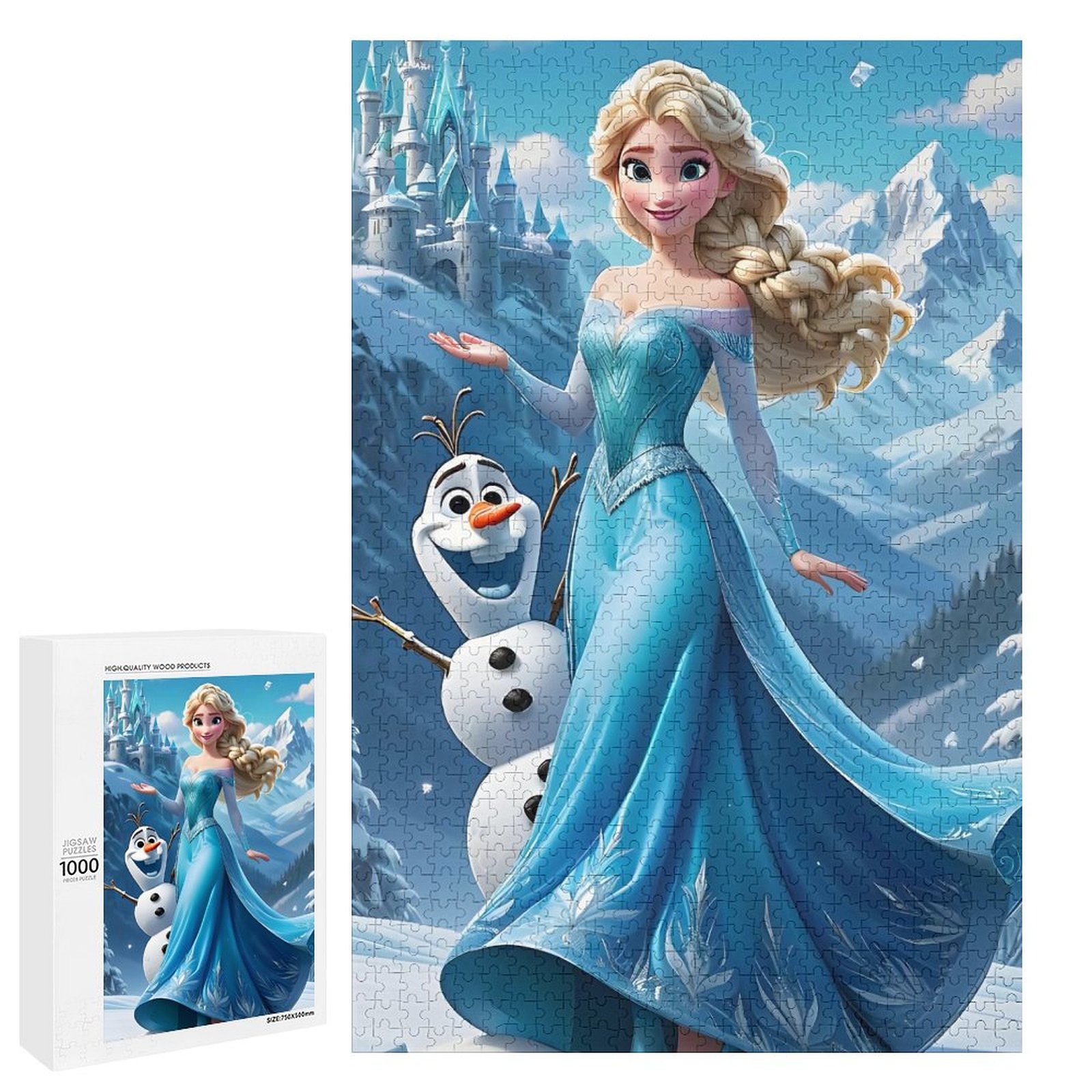 Frozen Elsa Snowflake Swirls Princess Pose Puzzles- 1000 Piece Jigsaw ...