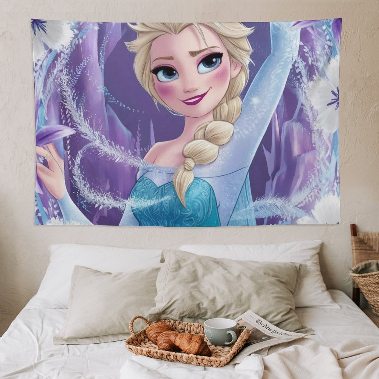 Frozen-Elsa Snowflake Swirls Princess Pose Tapestry,Frozen-Elsa ...