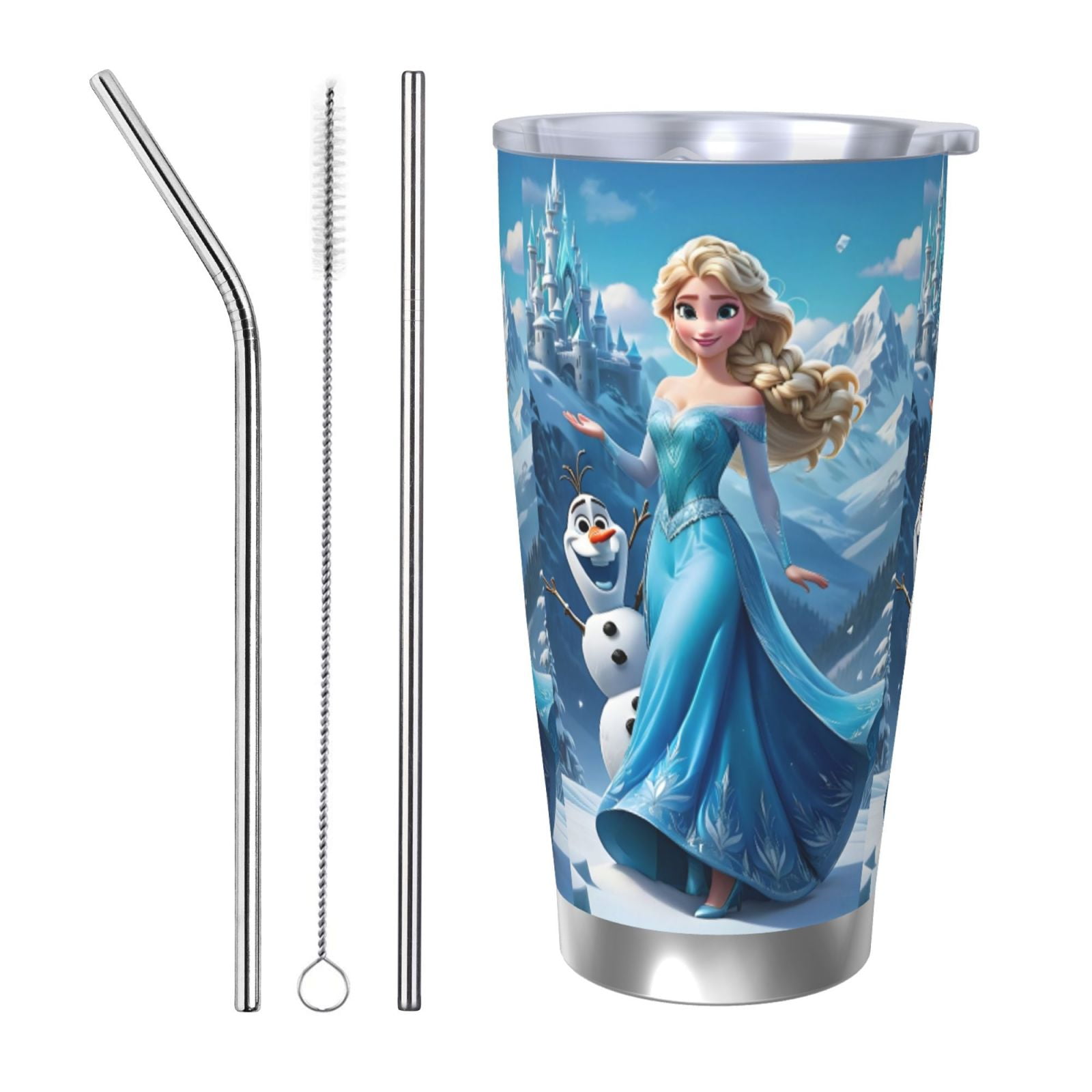 Frozen Elsa Snowflake Swirls Princess Pose Water Bottle,Insulated ...