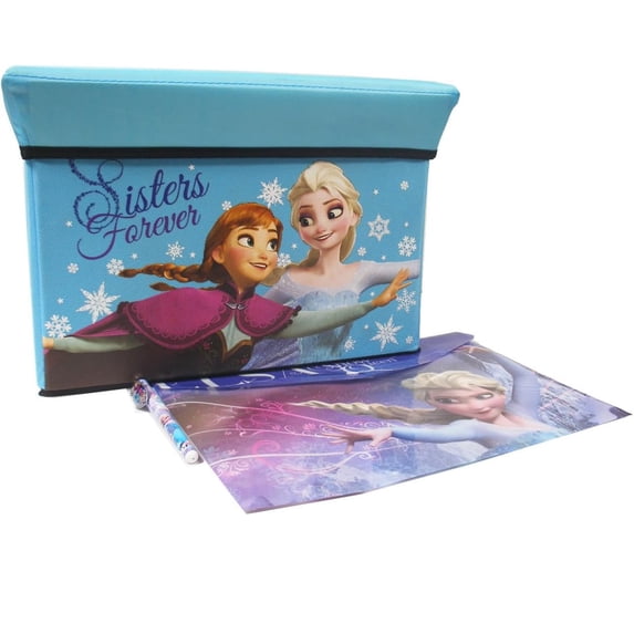 Frozen Elsa and Anna Blue Stationery Set Box Organizer with Beautiful ...