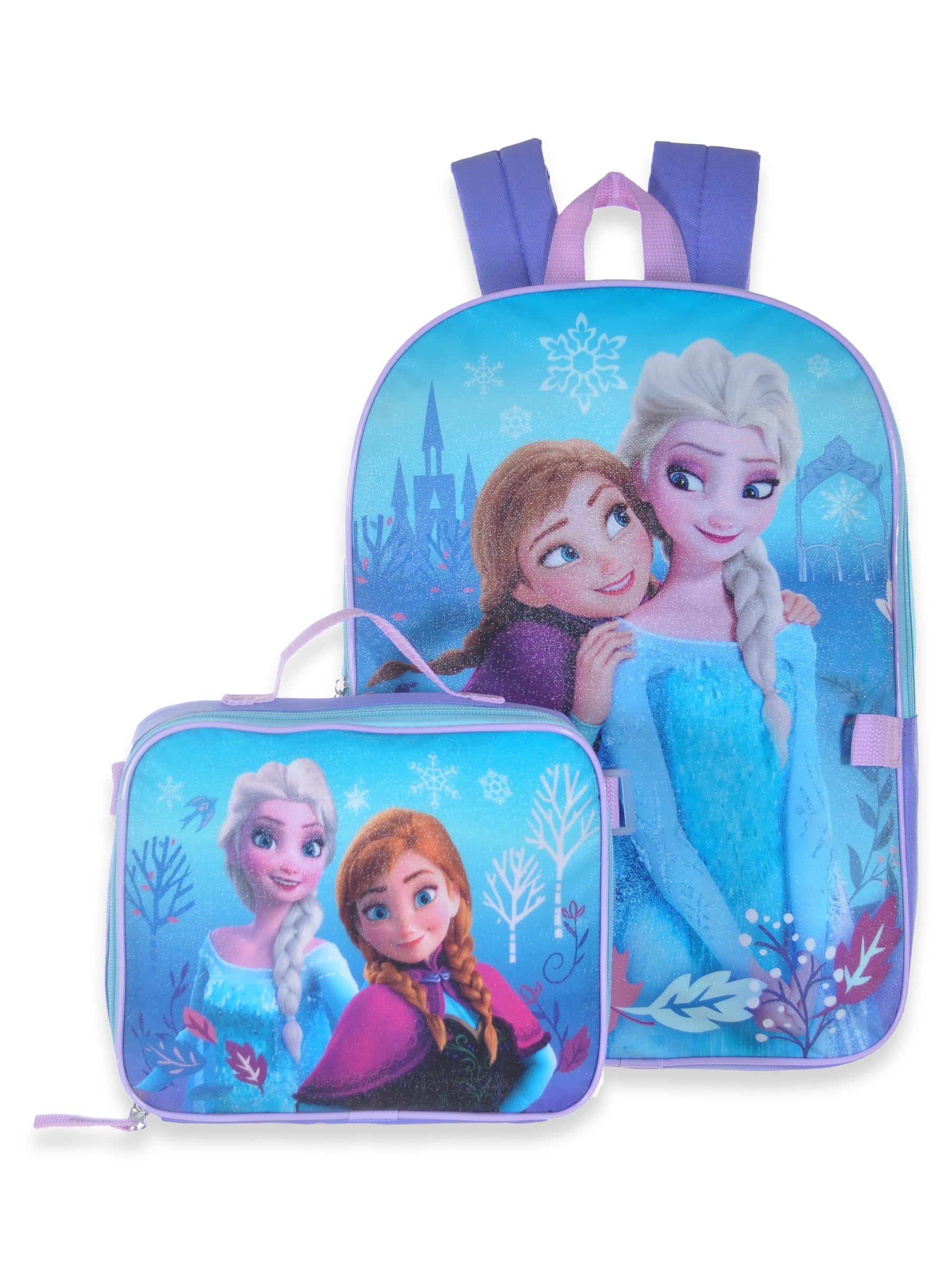 Frozen Elsa and Anna Full Size 16 Inch Backpack with Detachable Lunch ...