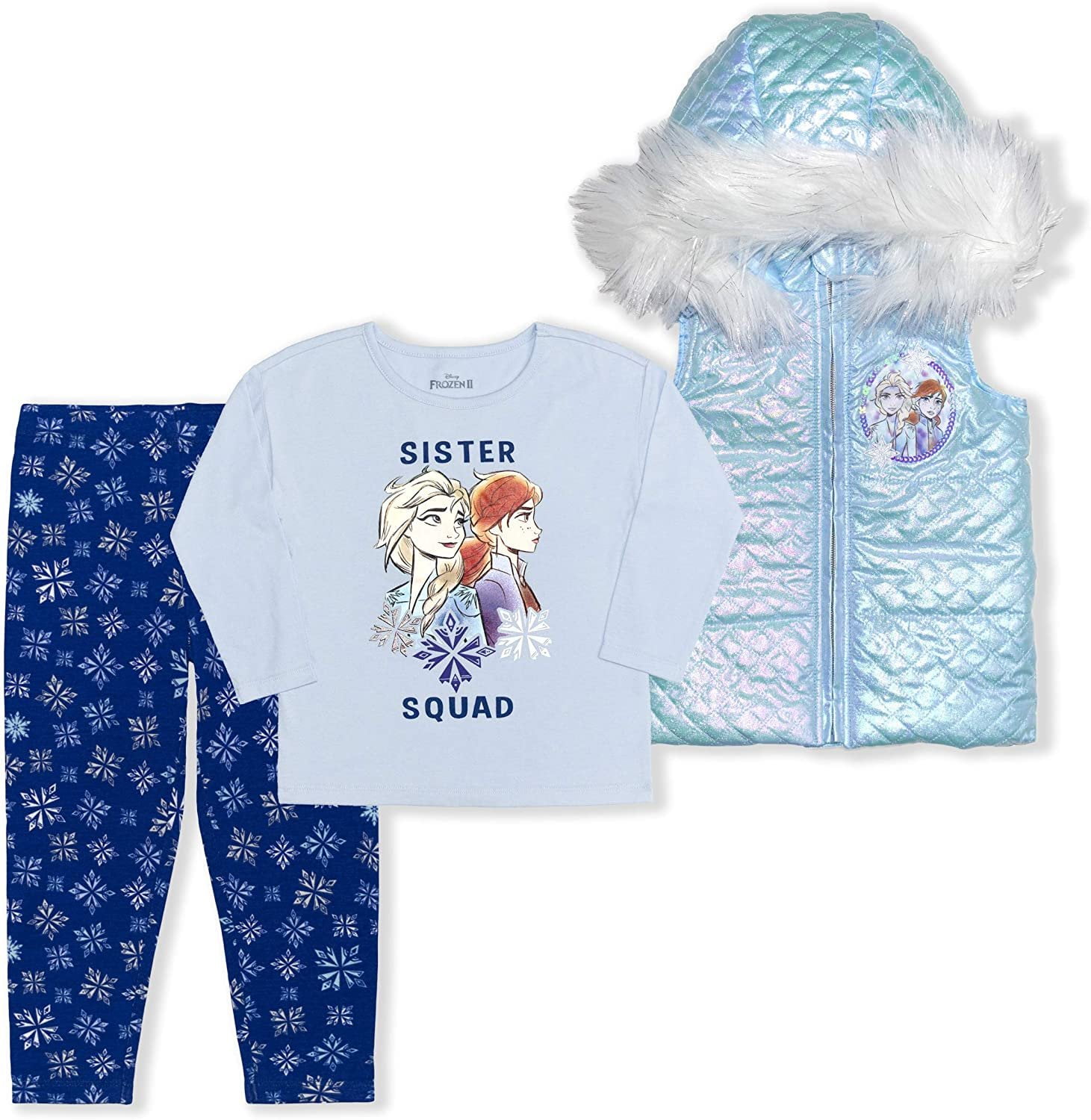 Frozen Elsa and Anna Girls 3 Piece Vest Set, Toddler - Walmart.com