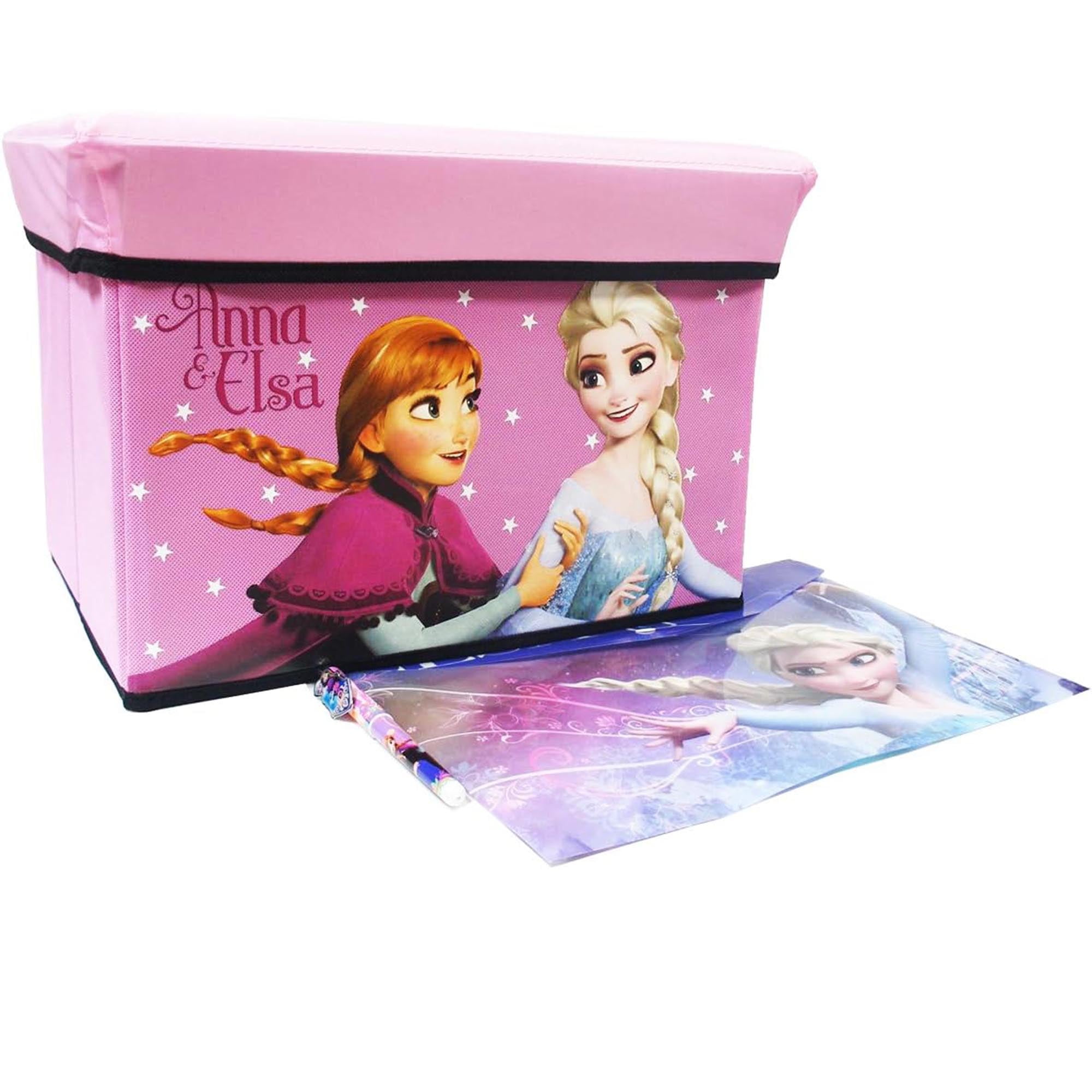 Frozen Elsa and Anna Pink Stationery Set Box Organizer with Beautiful ...