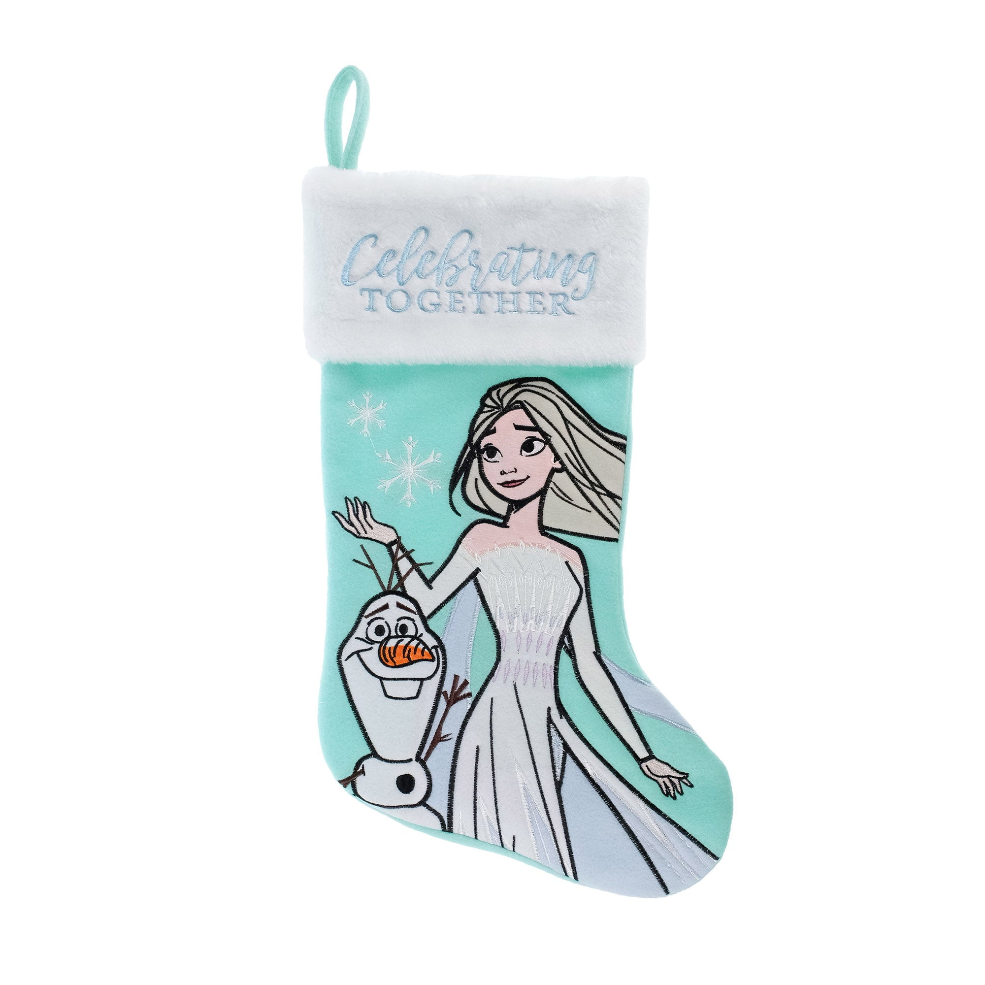 Frozen Elsa and Olaf Applique Holiday Stocking 20" - Walmart.com