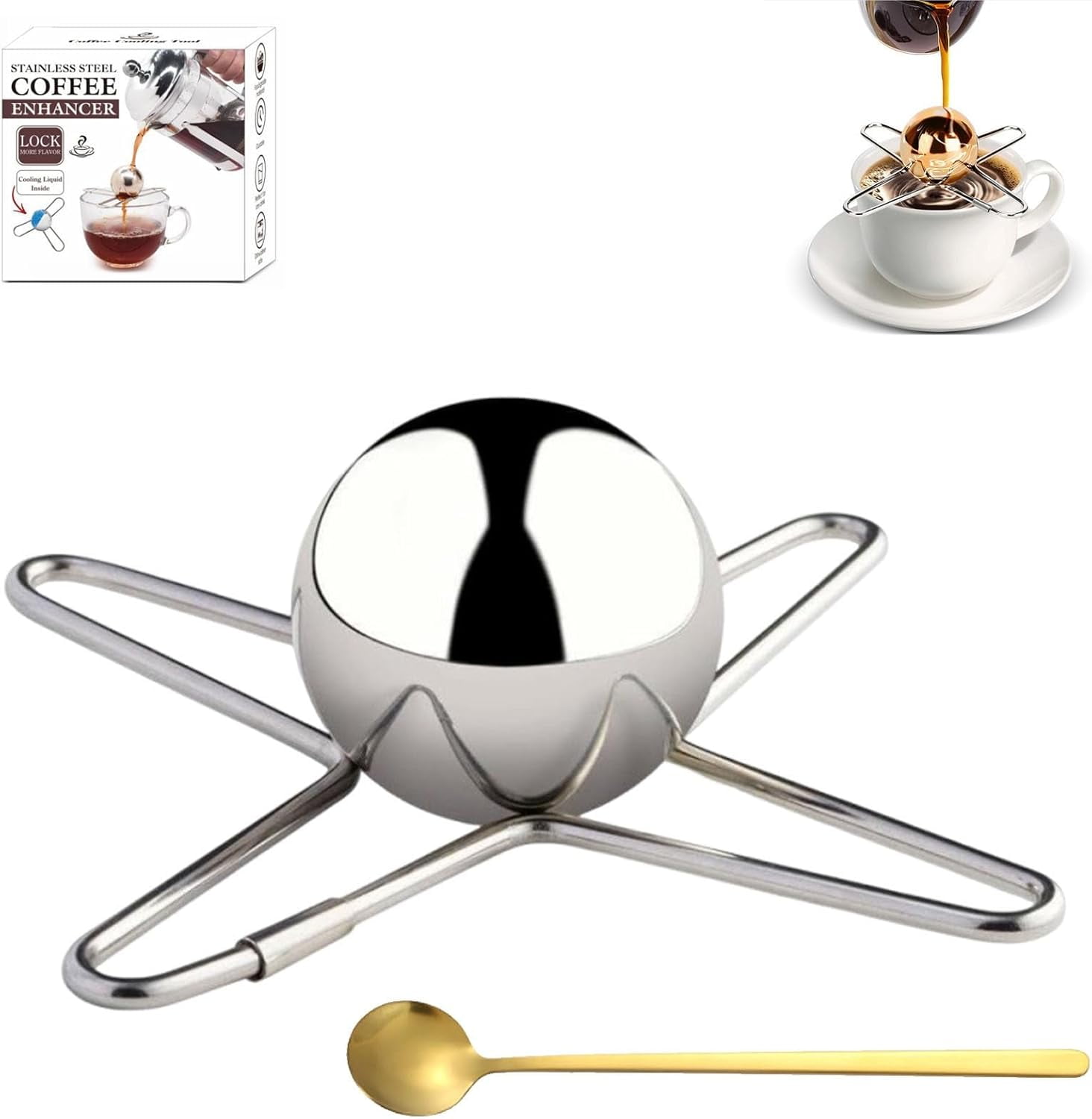 Frozen Espresso Ball for Espresso Coffee, Reusable Stainless Steel ...