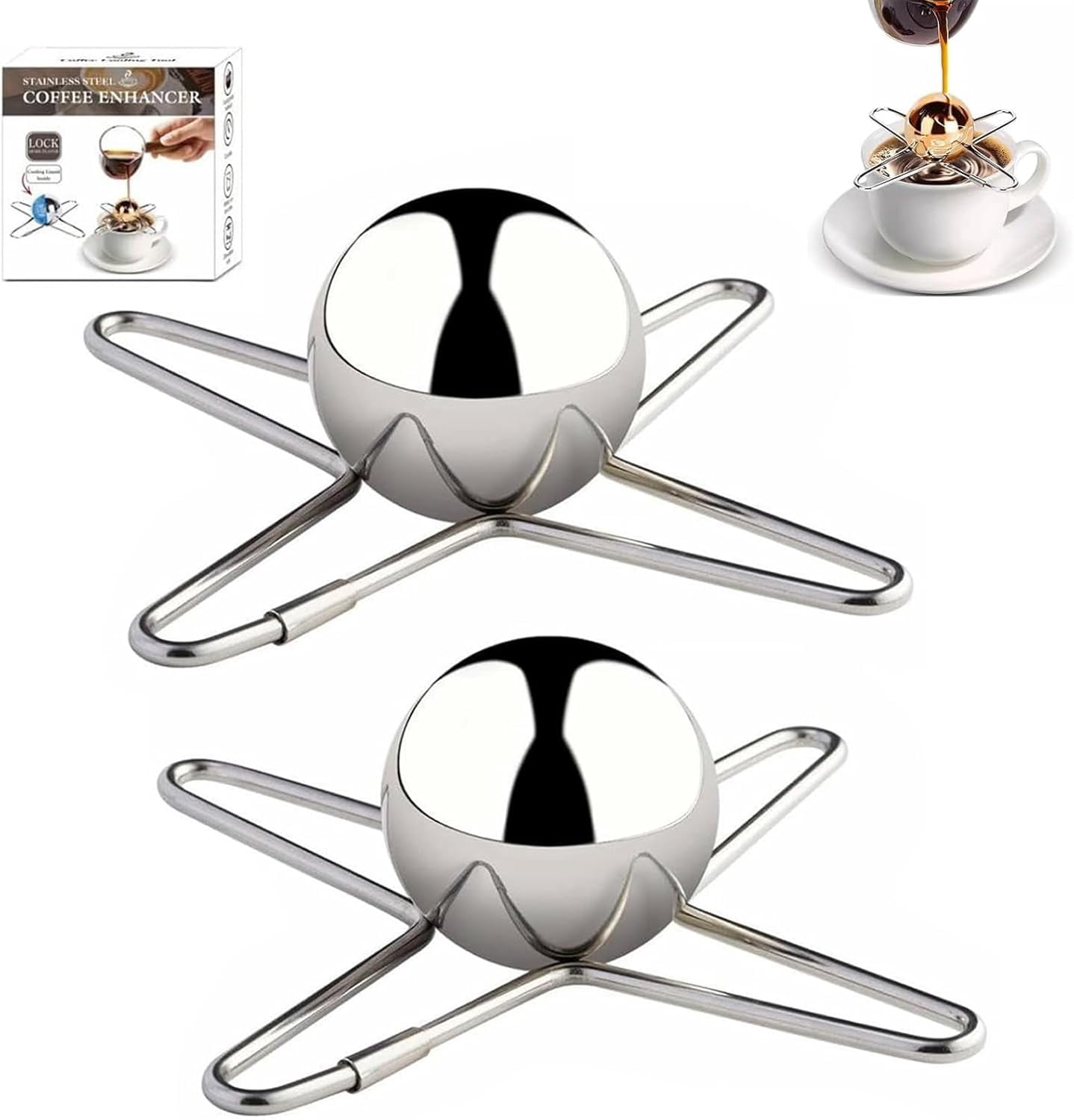 Frozen Espresso Ball, Frozen Ice Ball for Espresso, Reusable Stainless ...