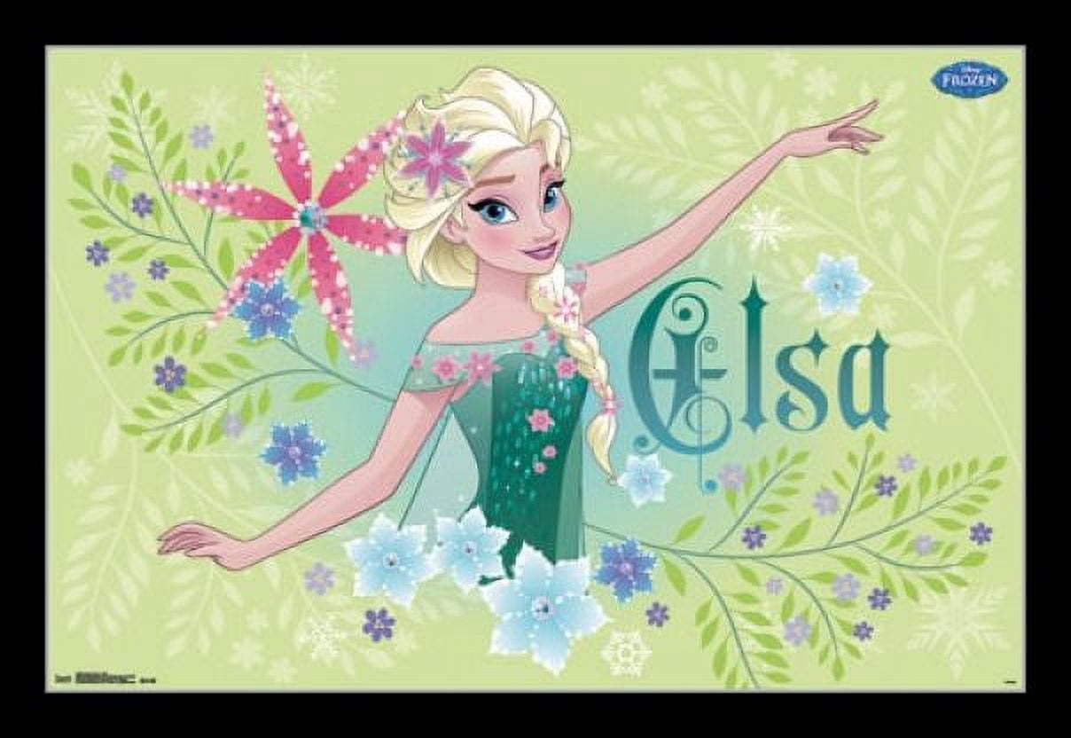 Frozen Fever - Elsa Laminated & Framed Poster Print (24 x 36) - Walmart.com