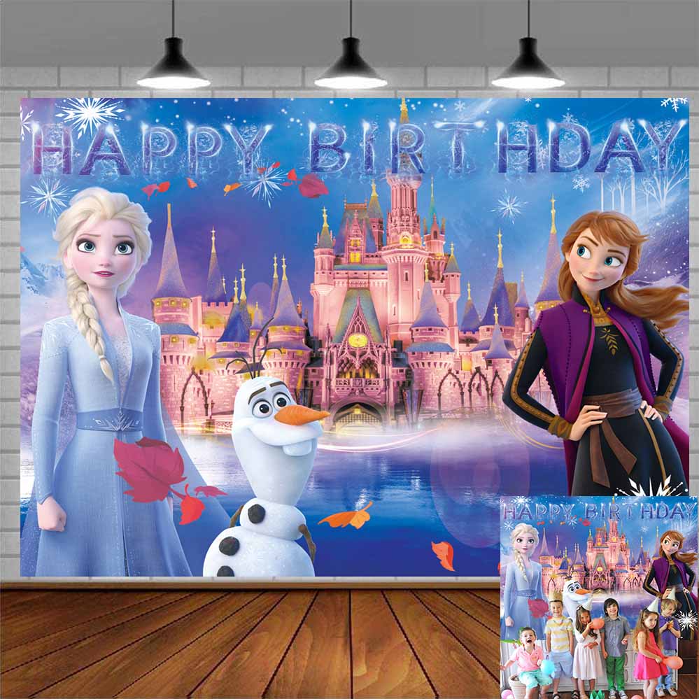 Frozen Girl Elsa Backdrop Banner Party Supplies Poster Movie Theme ...