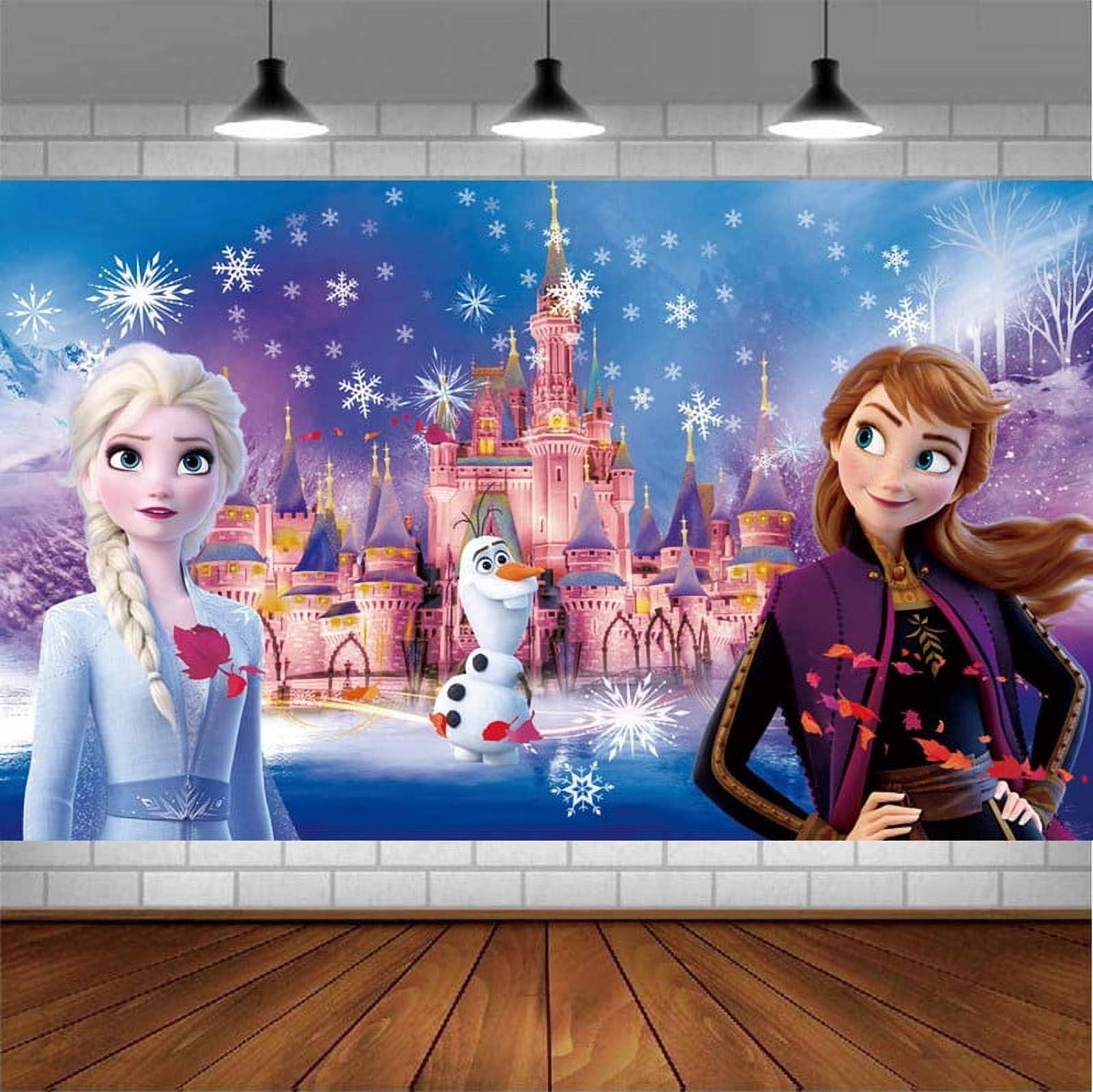Frozen Girl Elsa Post Backdrop Banner Party Supplies Birthday ...