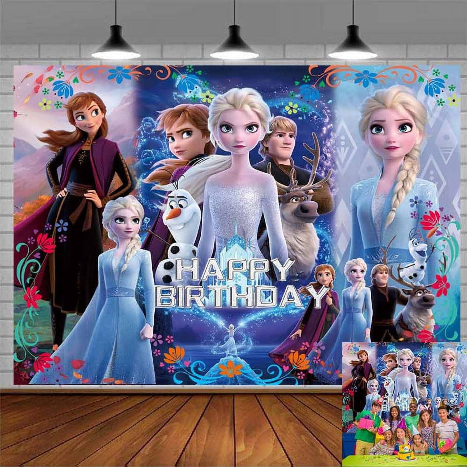 Frozen Girl Elsa Princess Party Supplies Background Backdrop Taspestry ...