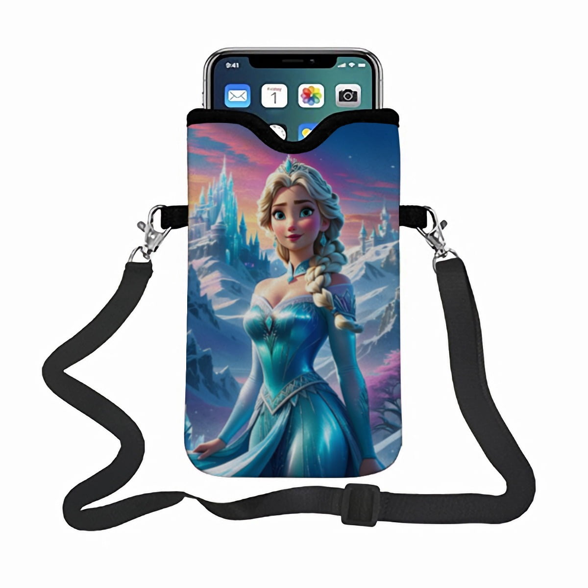 Frozen Girl Elsa crossbody phone satchel, with an adjustable strap ...