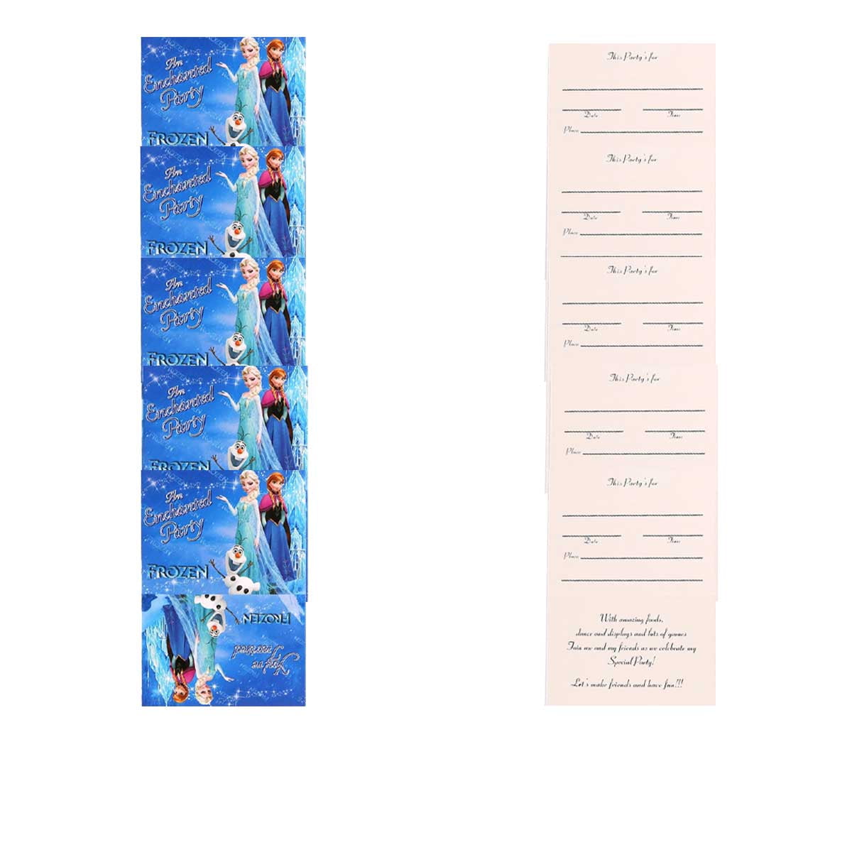 Frozen Girl Invitations Cards Stock Bulk Birthday Invite Fill-in Party ...