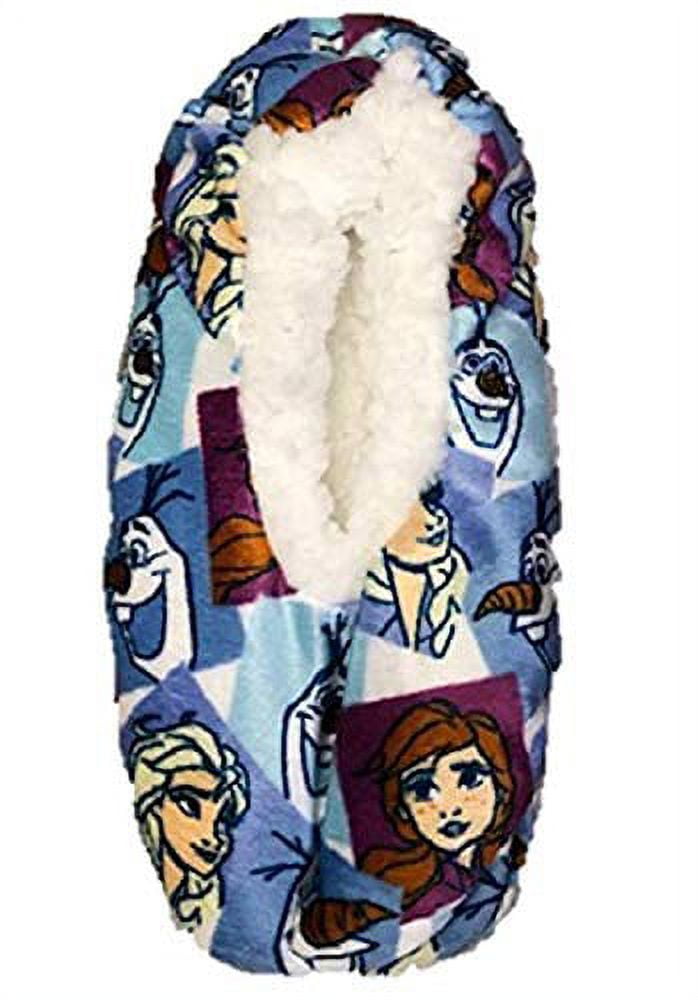 Frozen Girls Anna and Elsa Printed Fuzzy Babba Socks - Walmart.com