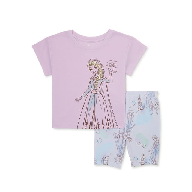 Frozen Girls Short Sleeve Pajamas Sleep Set, Sizes 4-10 - Walmart.com