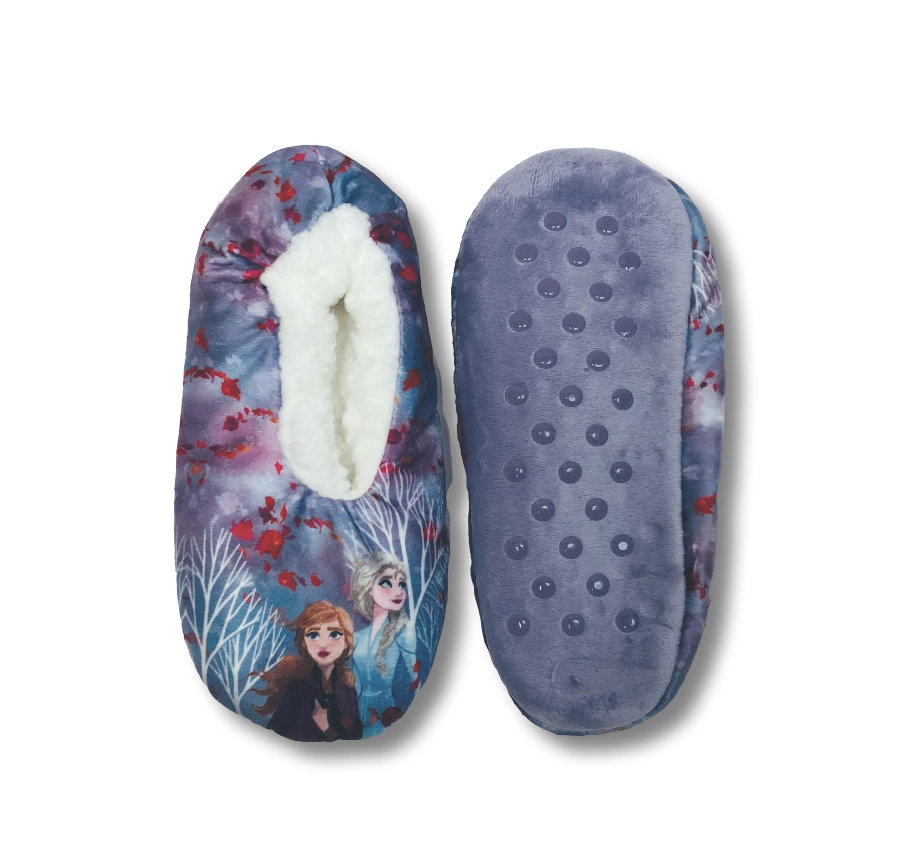 Frozen Girls Slippers Elsa Anna Fuzzy Slipper Socks for Kids - Walmart.com