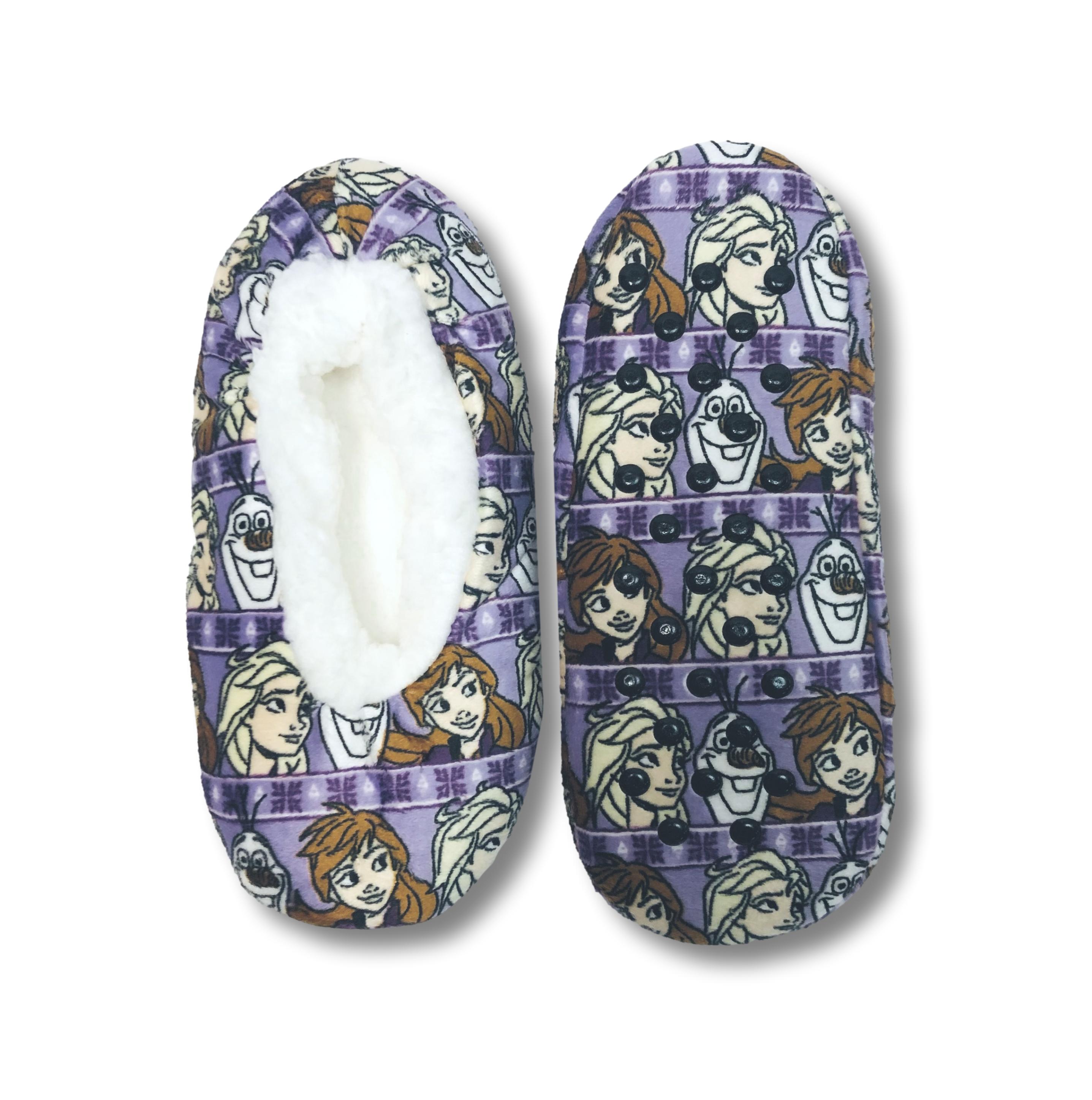 Frozen Girls Slippers Elsa Anna Fuzzy Slipper Socks for Kids - Walmart.com