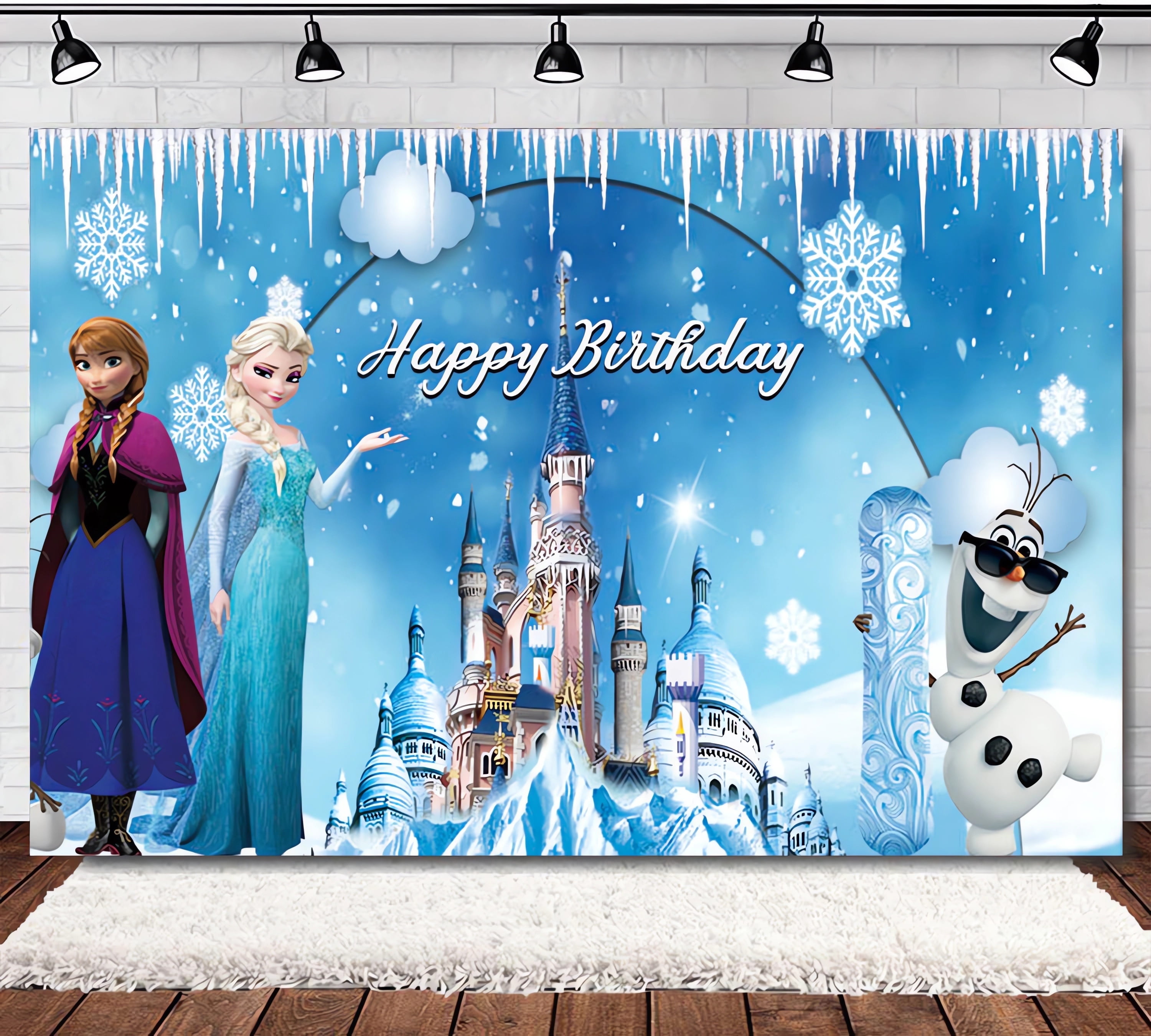 Frozen Happy Birthday Anime Cartoon Theme Backdrops Banner Birthday ...