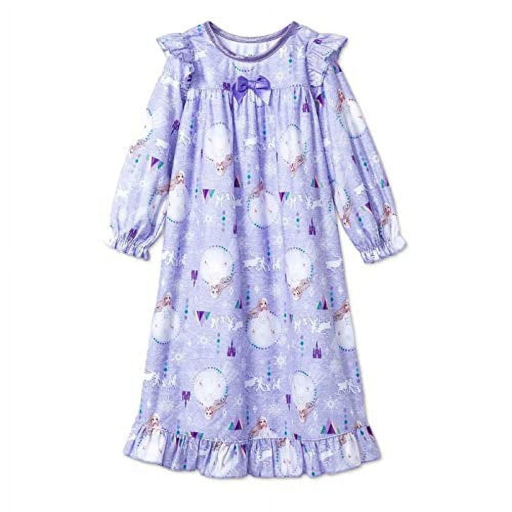 Frozen II Toddler Girls Elsa Purple Snowflake Granny Nightgown Pajamas ...