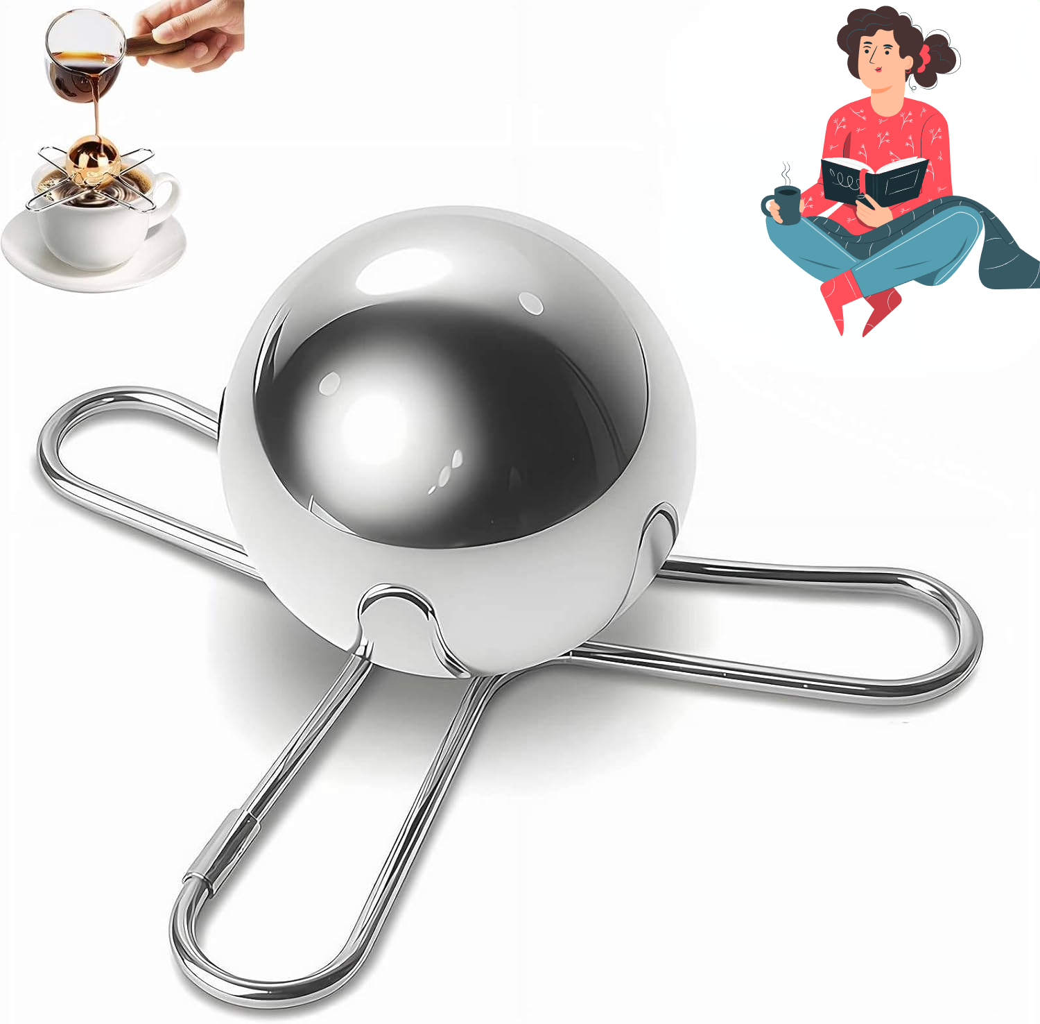 Frozen Ice Ball for Espresso,Stainless Steel Coffee Cooler,Ice Coffee ...